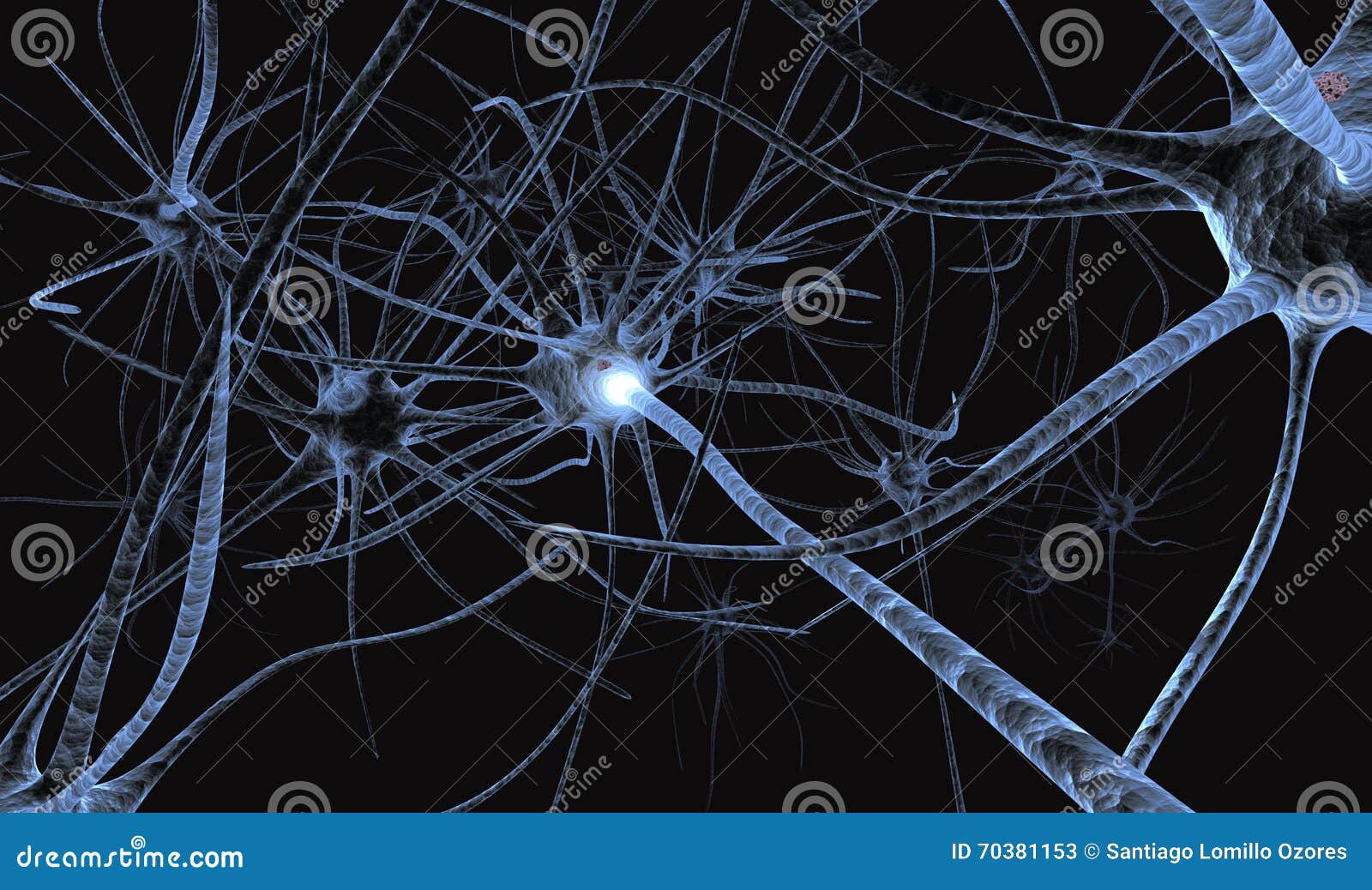Neurons Working Detail. Thinking Stock Illustration - Illustration of ...