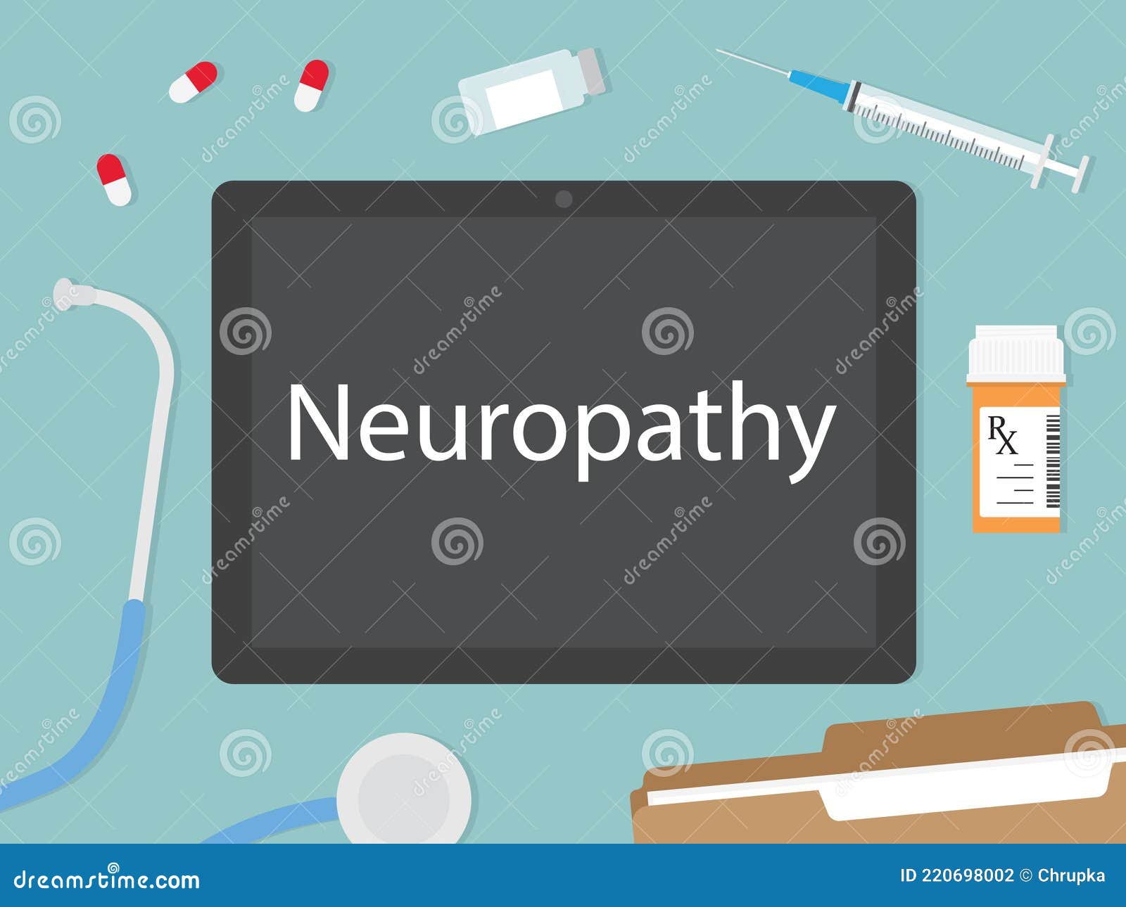 Neuropathy Written on Tablet Screen Stock Vector - Illustration of care ...