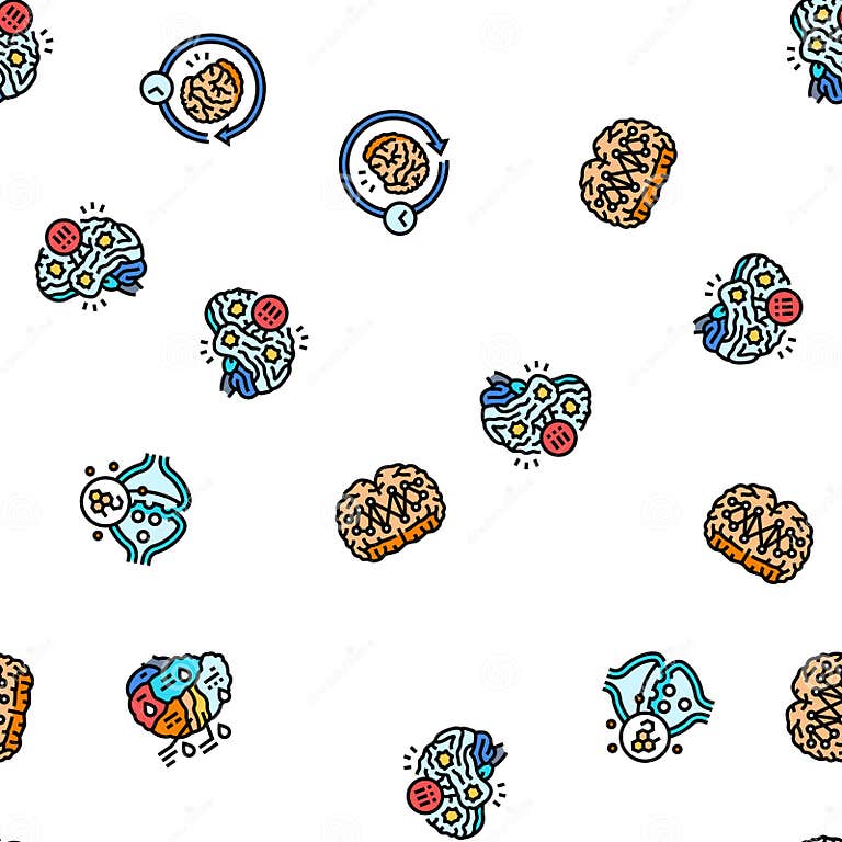 Neuroscience Brain Neurology Seamless Pattern Vector Stock Illustration ...