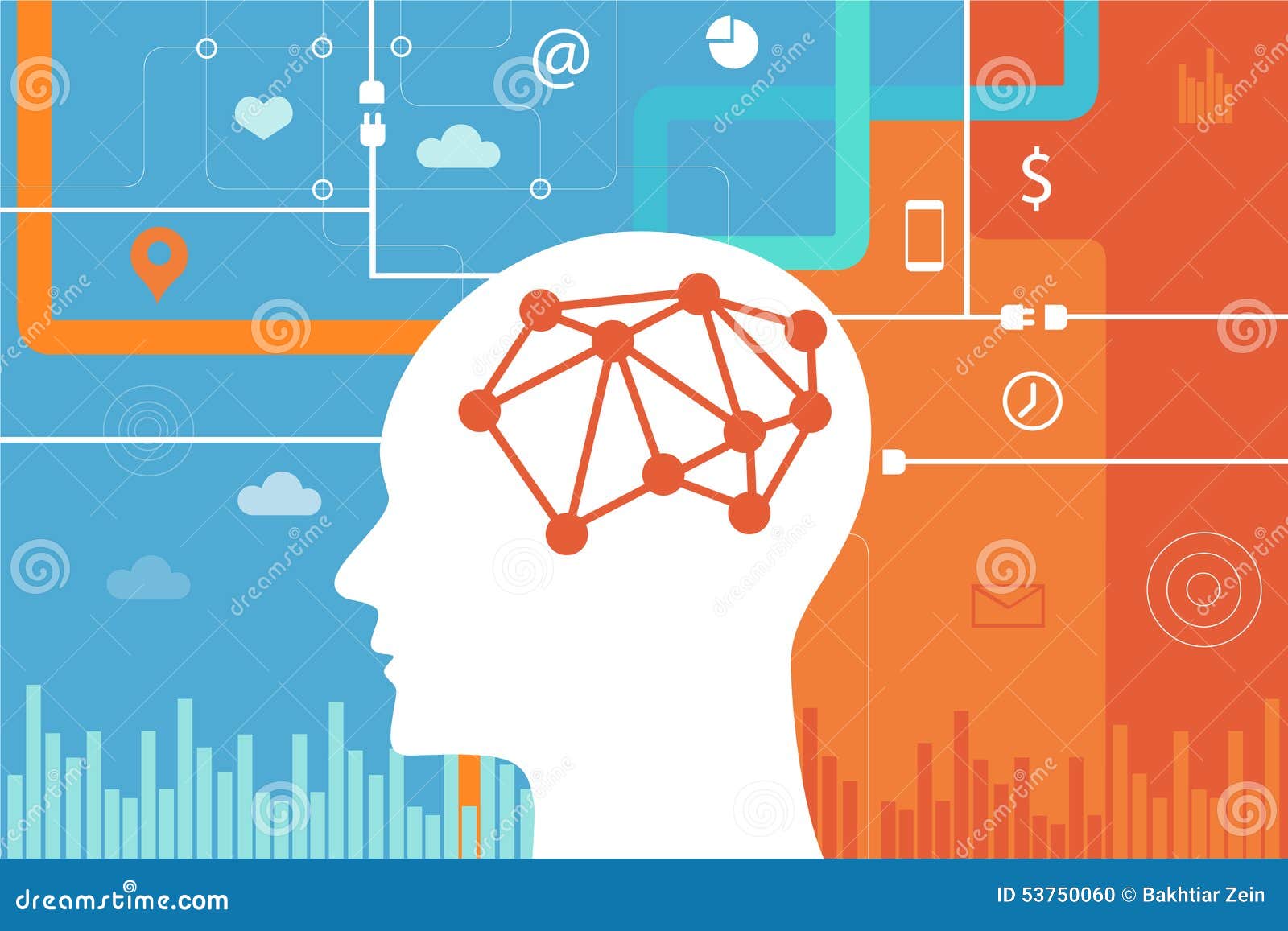 Neuroscience Brain Science Generation Y Millenials Stock Vector ...