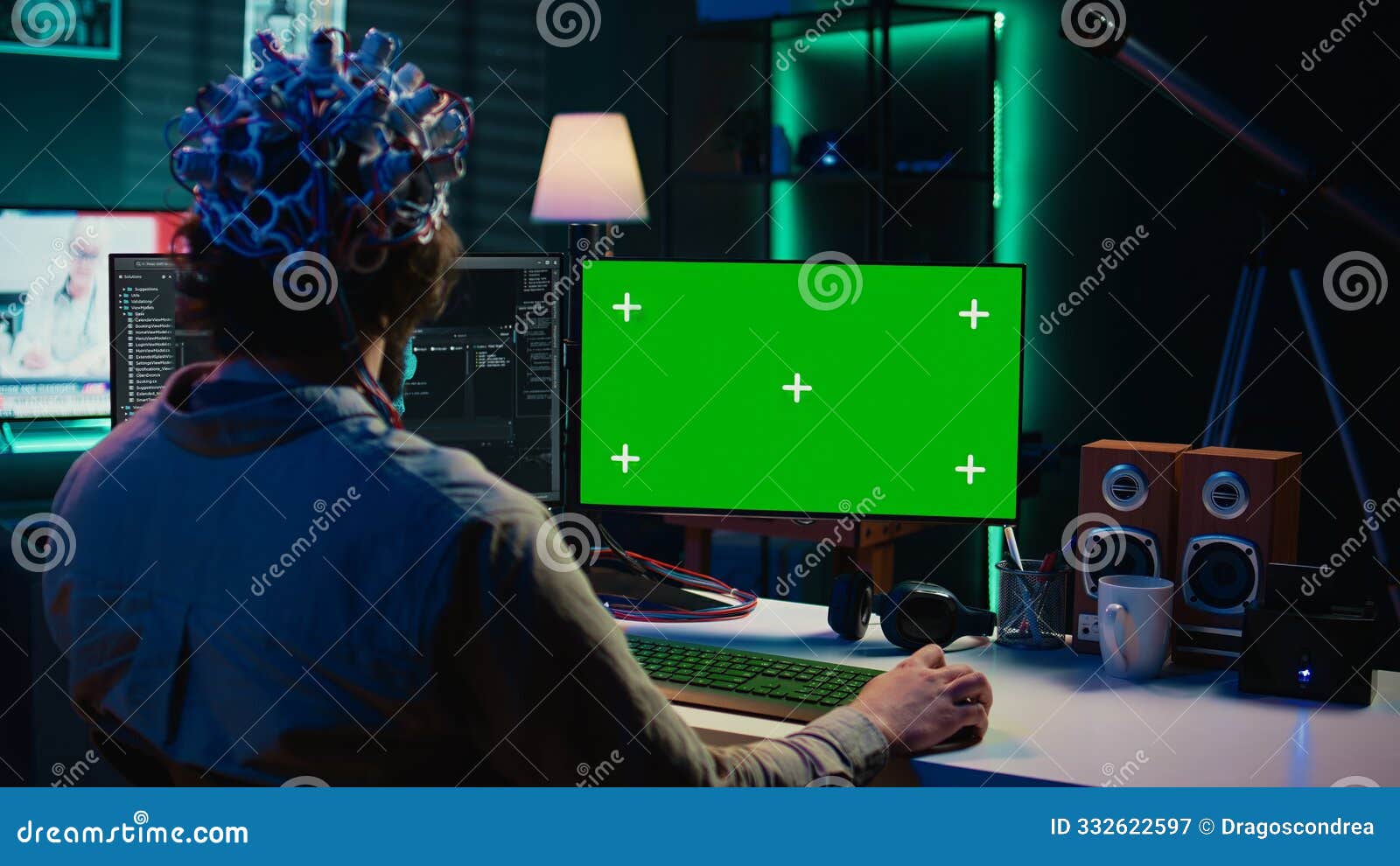 Neuroscientist Engineering Transhumanism Experiment on Isolated Screen ...