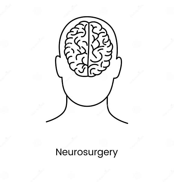 Neurosurgery Icon Line in Vector. Stock Vector - Illustration of ...