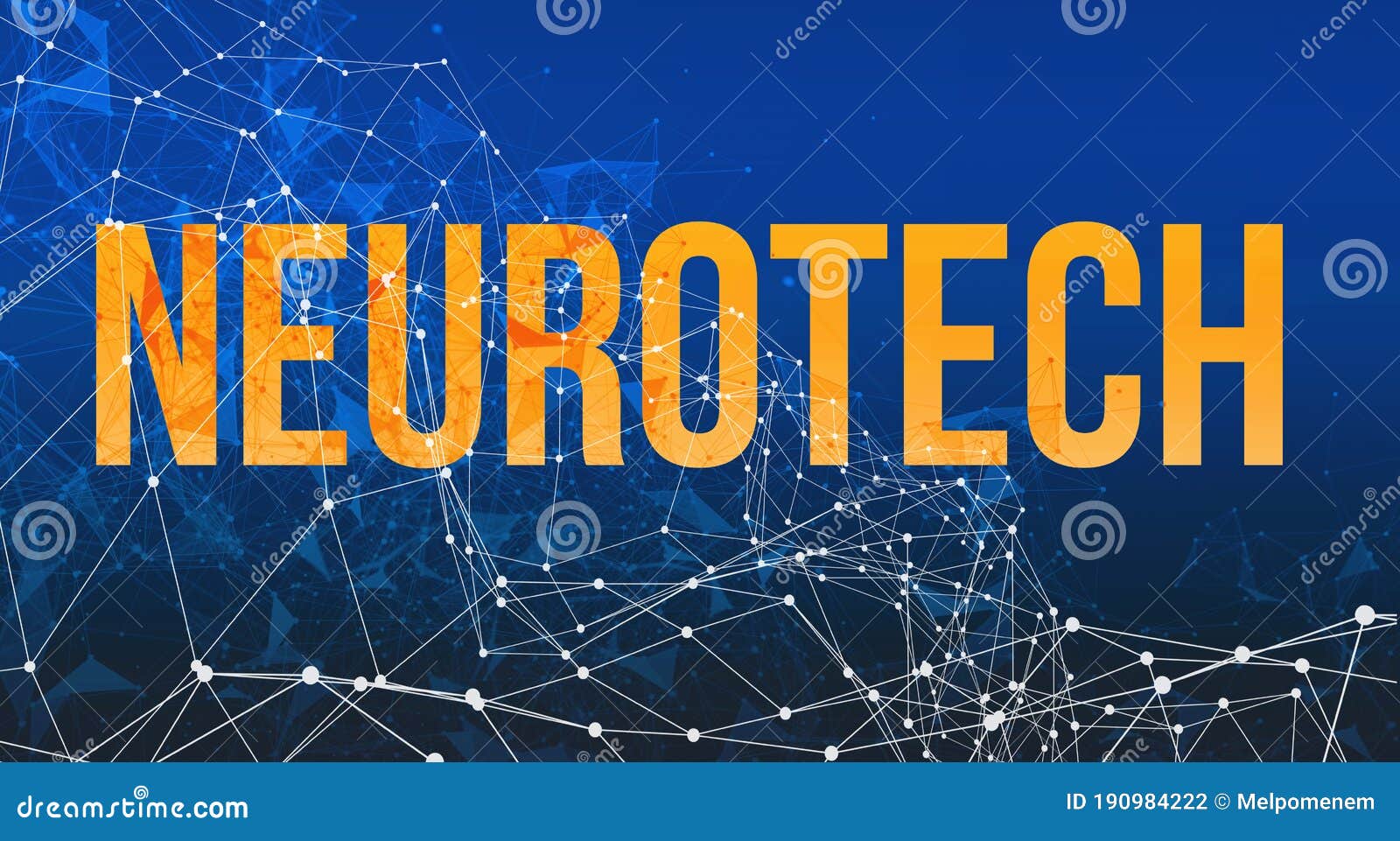 Neurotech Theme with Abstract Network Lines Stock Illustration ...