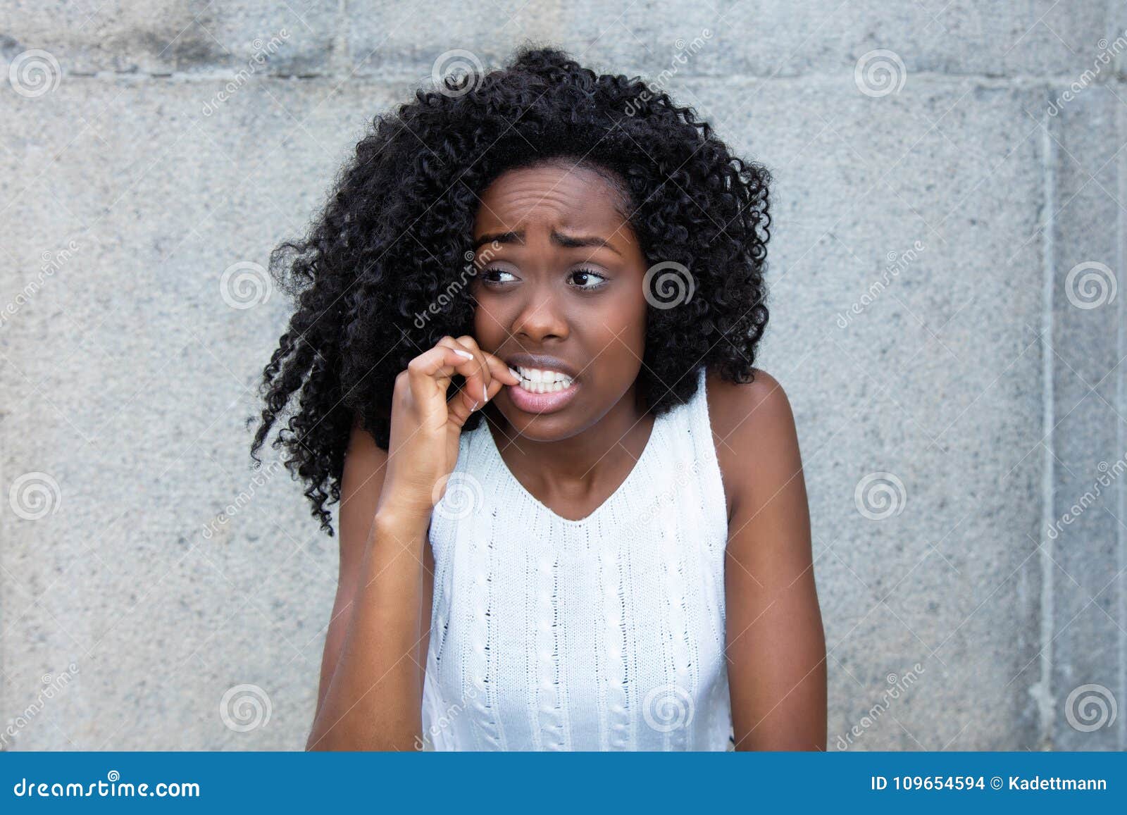 Neurotic African American Woman Stock Photo - Image of latin, fear ...