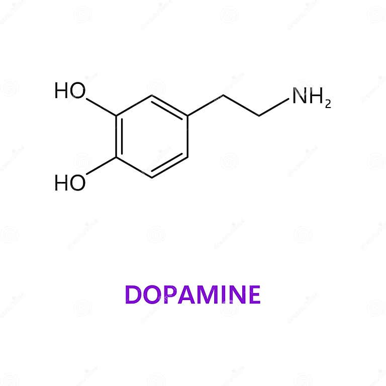 Neurotransmitter Dopamine Chemical Formula Stock Vector - Illustration ...