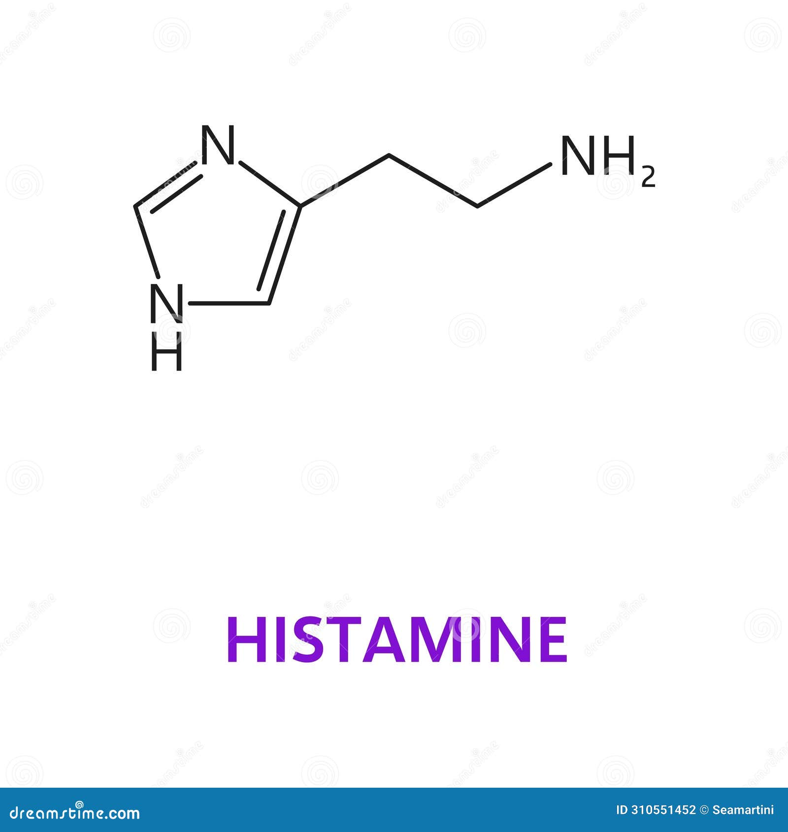 Neurotransmitter Histamine Chemical Formula Stock Vector - Illustration ...