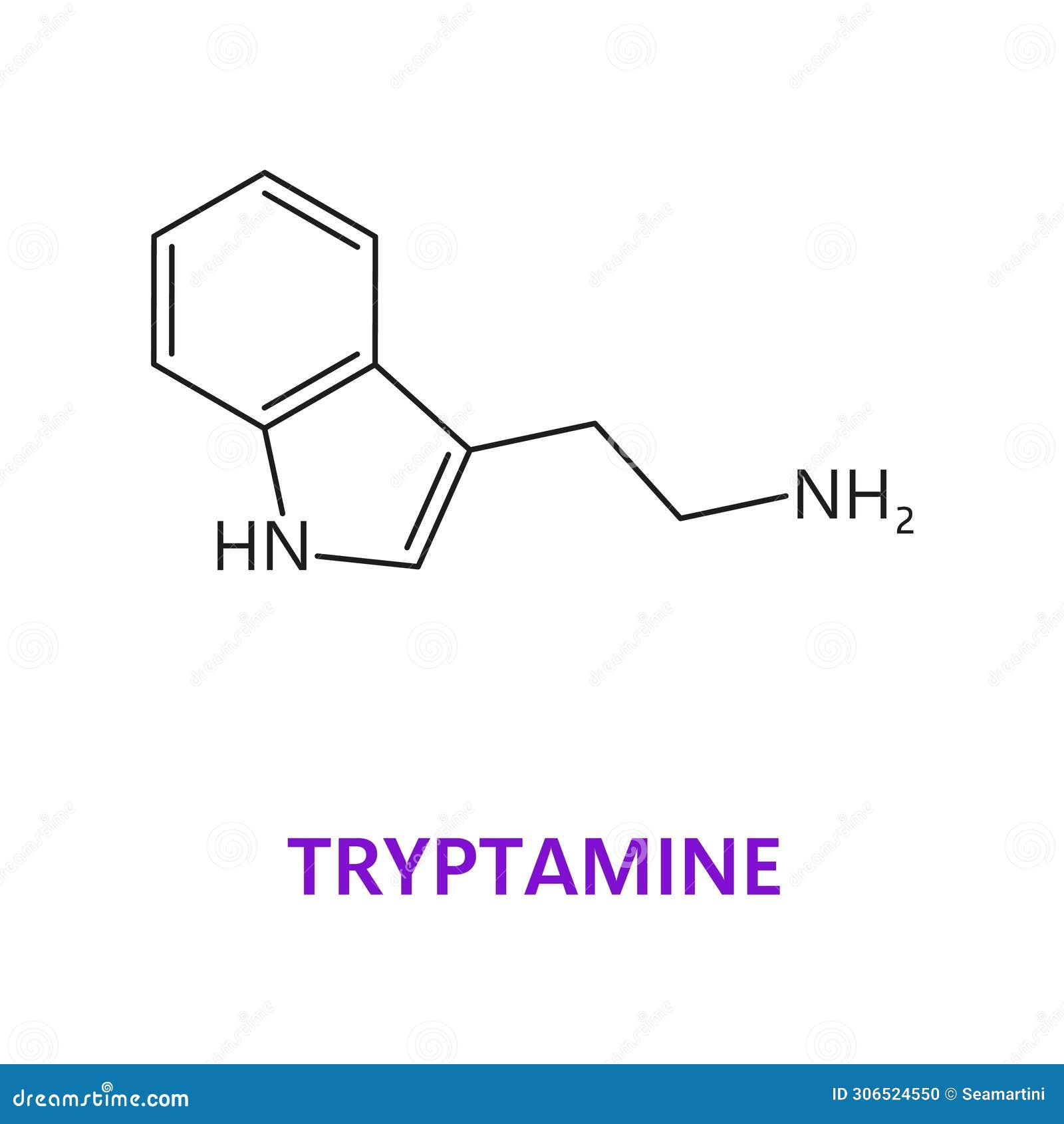 Neurotransmitter, Tryptamine Chemical Formula Stock Vector ...