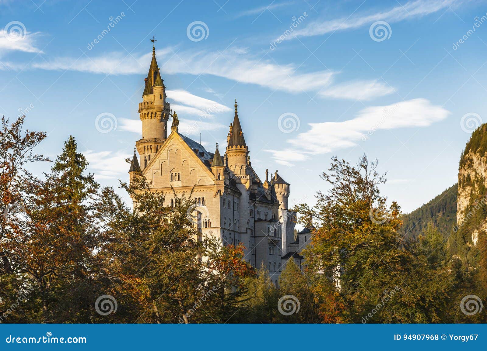 Neuschwanstein Castle in Autumn Stock Photo - Image of sightseeing ...