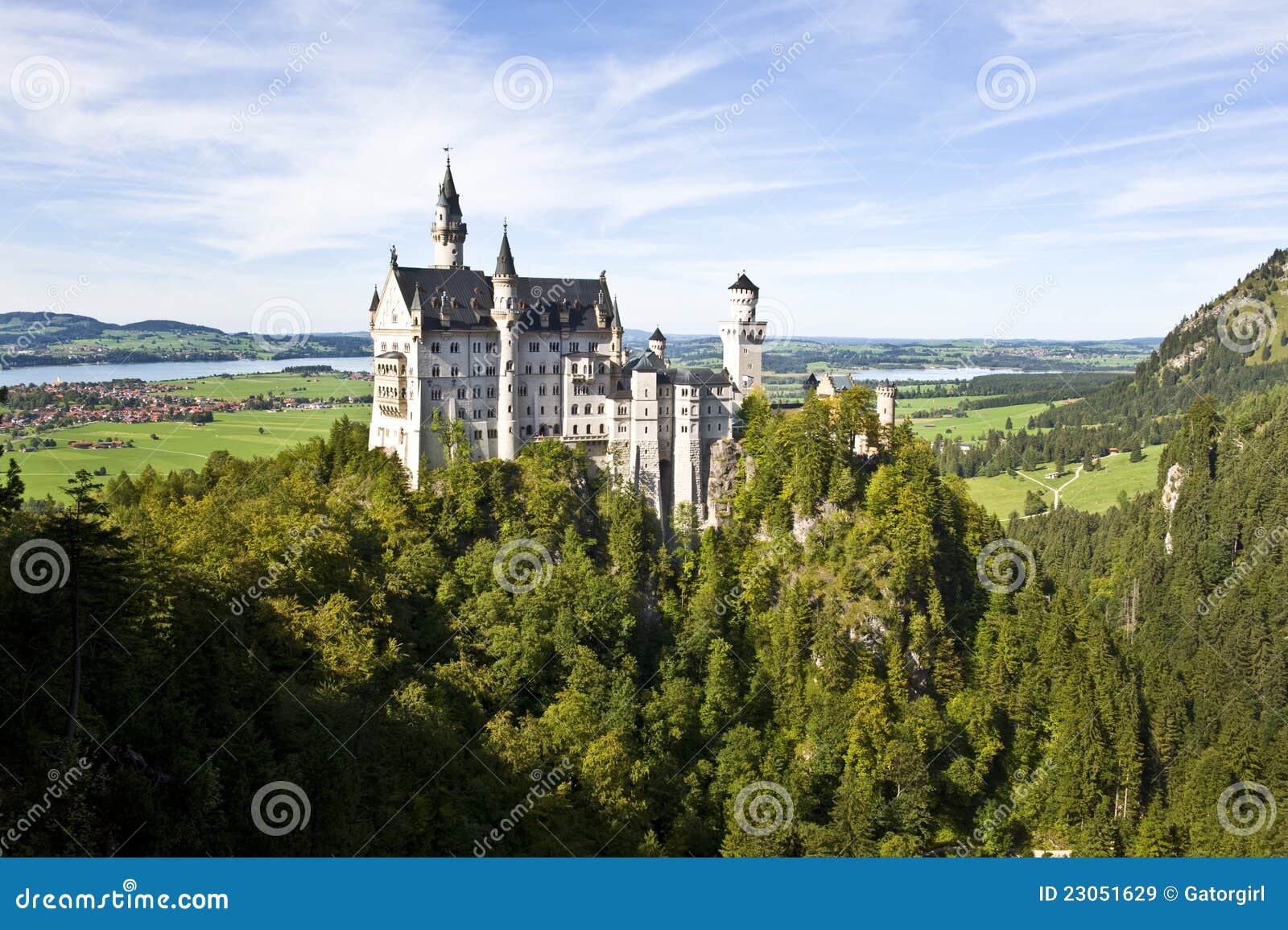 Neuschwanstein Castle, Bavaria Germany Wide Shot Stock Image - Image of ...
