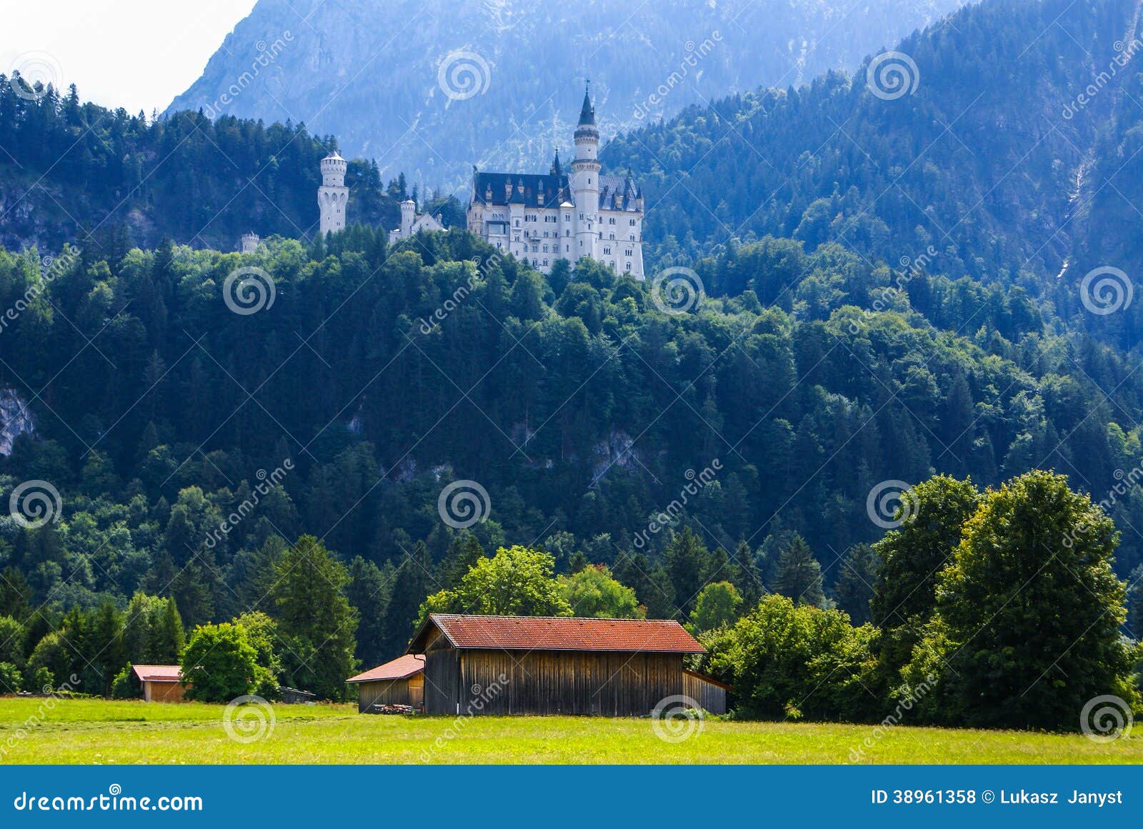 Neuschwanstein Castle in Bavarian Alps, Stock Photo - Image of alps ...