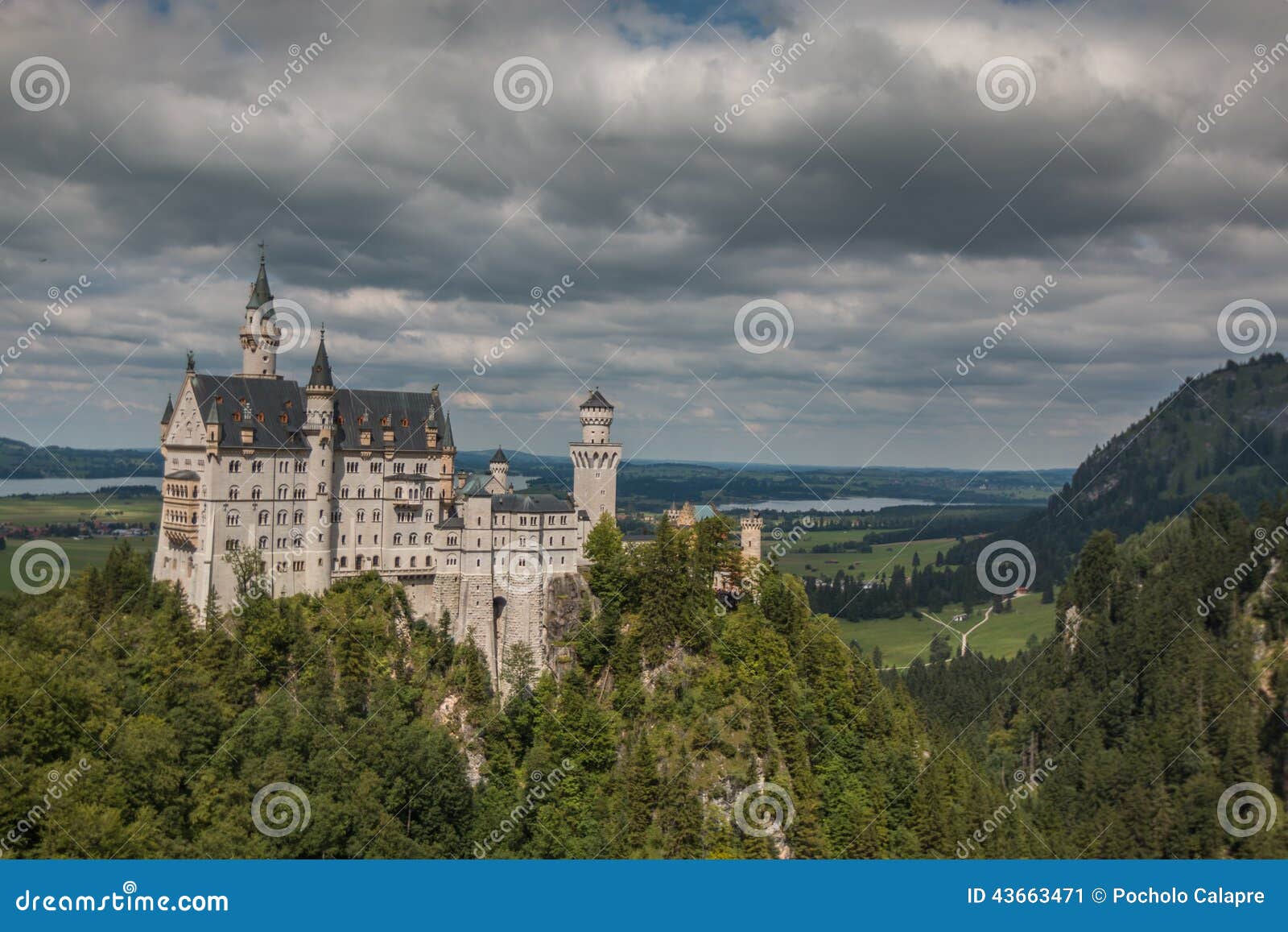 Neuschwanstein Castle in Bavarian Alps Germany Stock Image - Image of ...