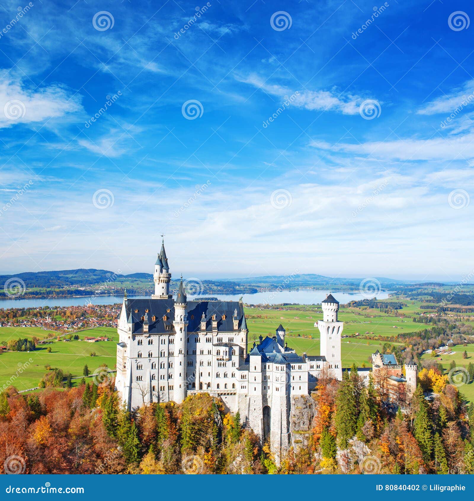 Neuschwanstein Castle in Fall Landmark Germany Bavaria Stock Photo ...