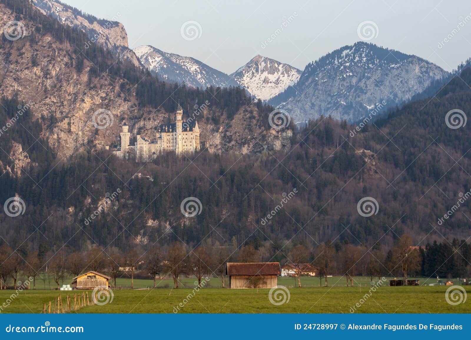 Neuschwanstein Castle Fussen Germany Stock Image - Image of south, dark ...