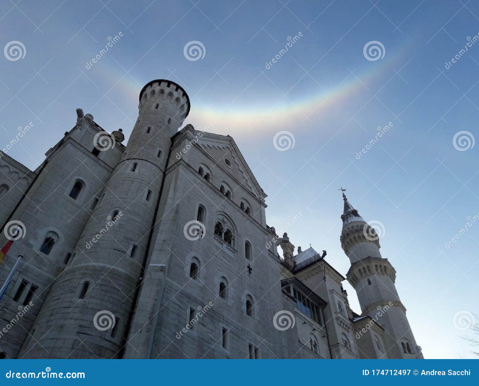 Neuschwanstein Castle Rainbow Germany Stock Image - Image of germany ...