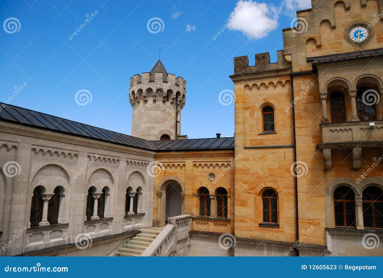 Neuschwanstein Castle S Inner Court Stock Image - Image of famous ...