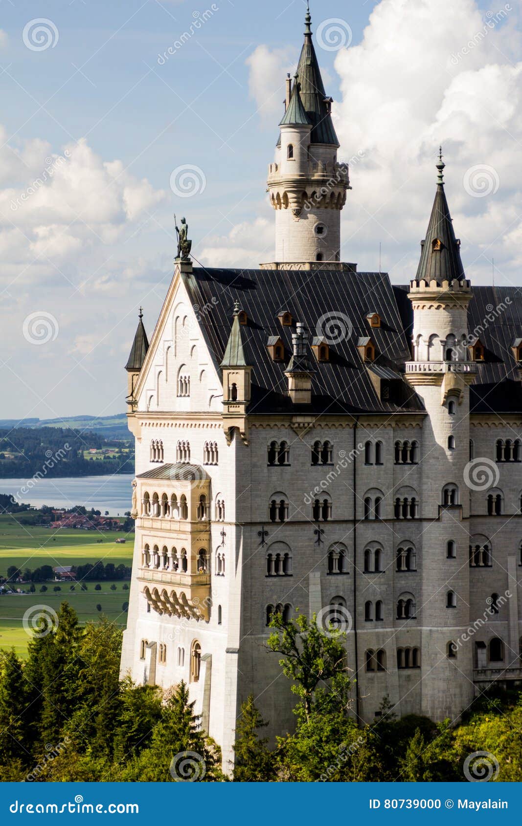 Neuschwanstein Castle Side View Editorial Image - Image of history ...