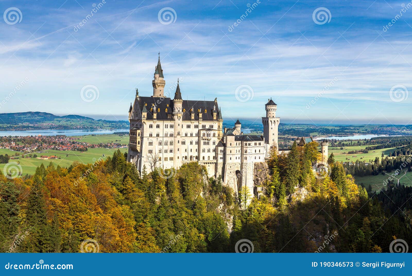 Neuschwanstein castle stock image. Image of travel, mountain - 190346573