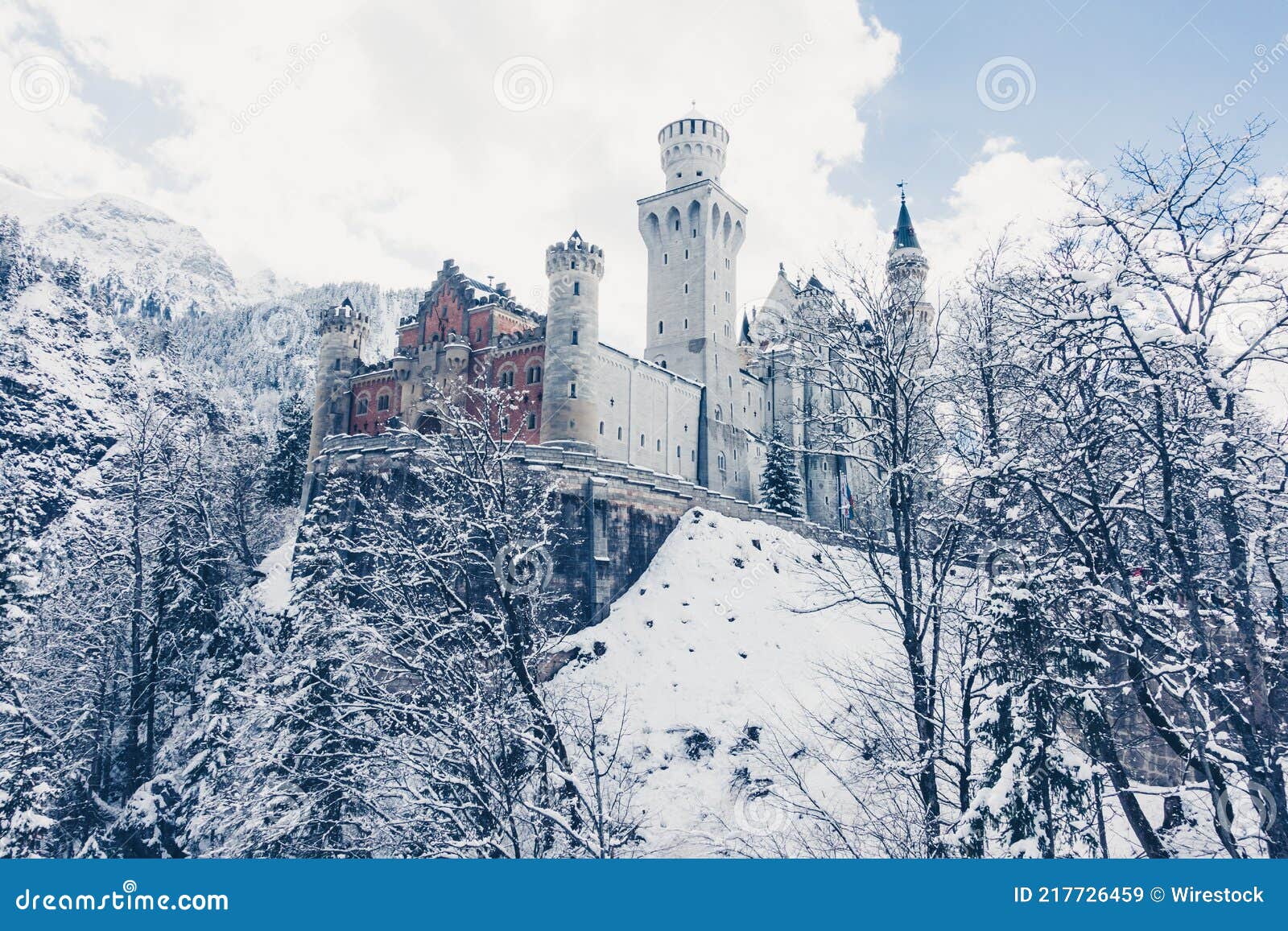 Beautiful Winter View on Neuschwanstein Castle in Fussen, Germany Stock ...