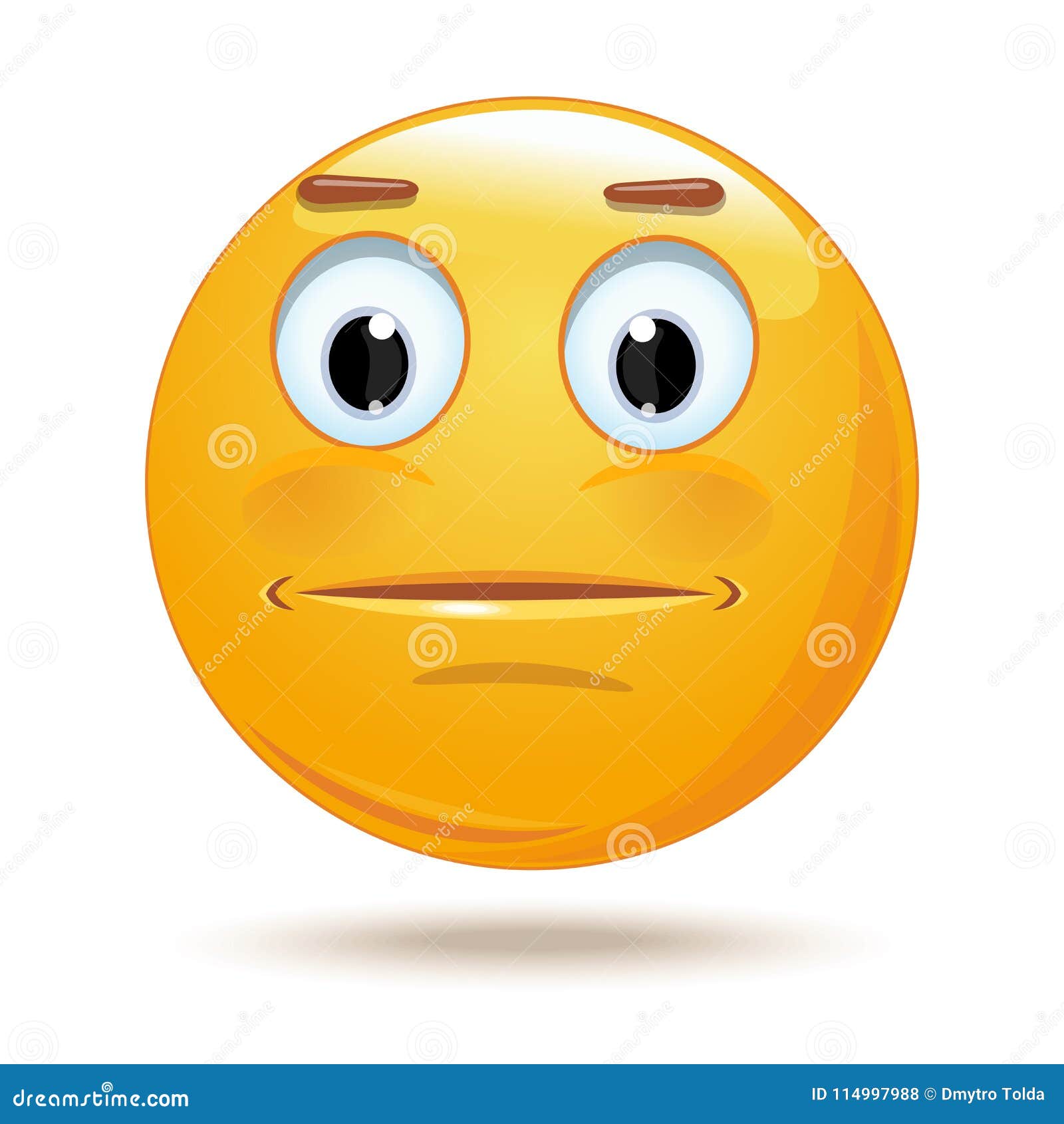 Neutraal of Verrast Emoticon Gezicht Vector Illustratie - Illustration ...