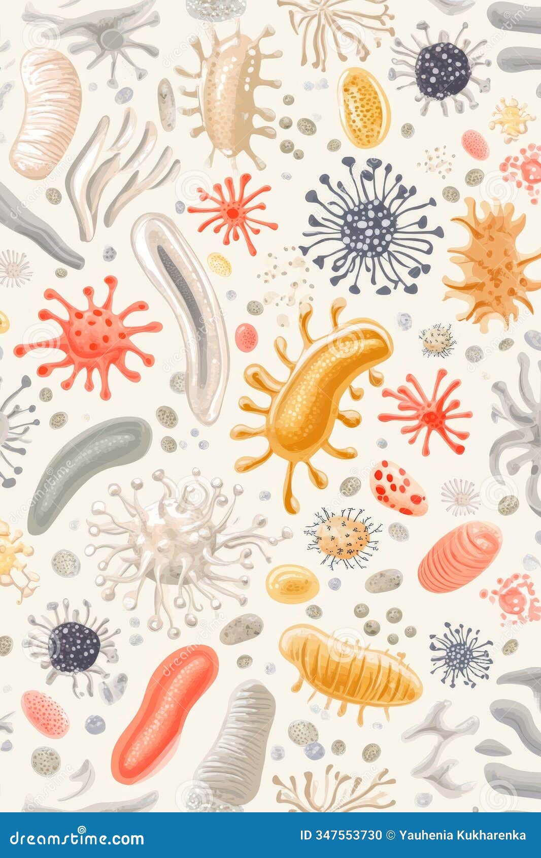 Neutral Bacteria Cell Pattern Design Stock Illustration - Illustration ...