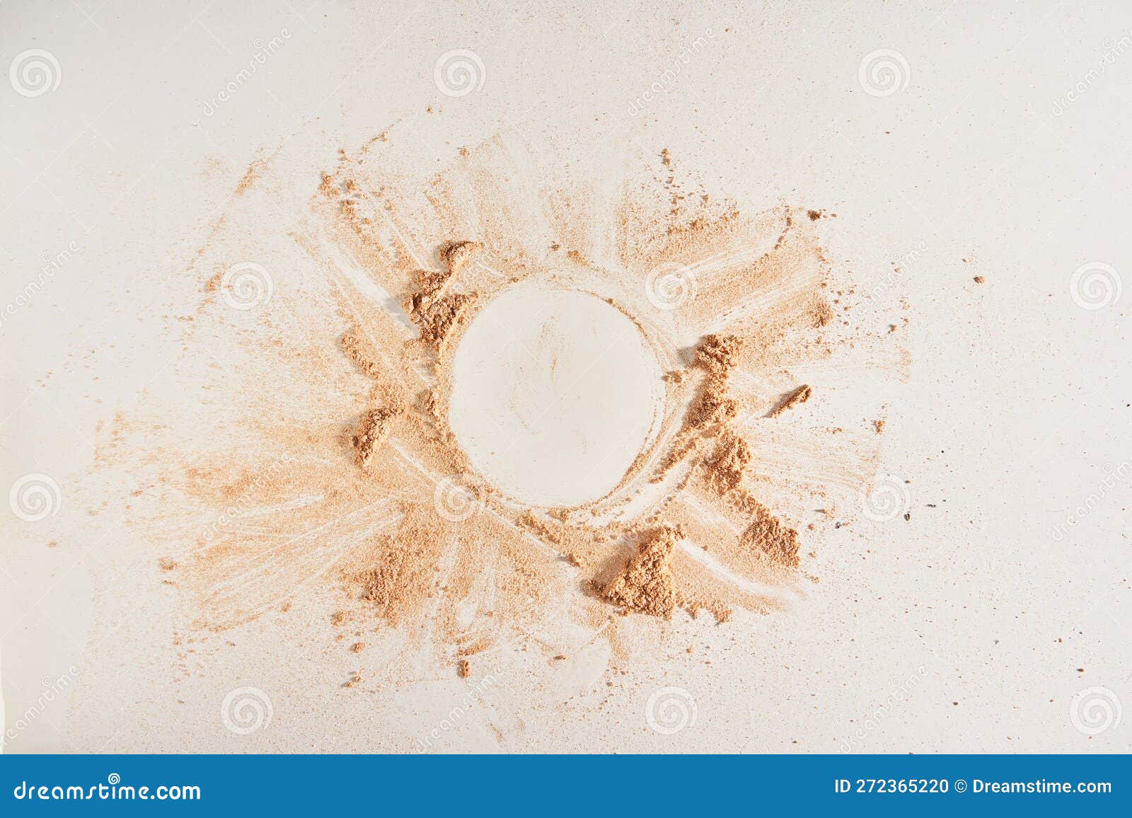 A Neutral-colored Face Powder Scattered on the Surface in the Form of a ...