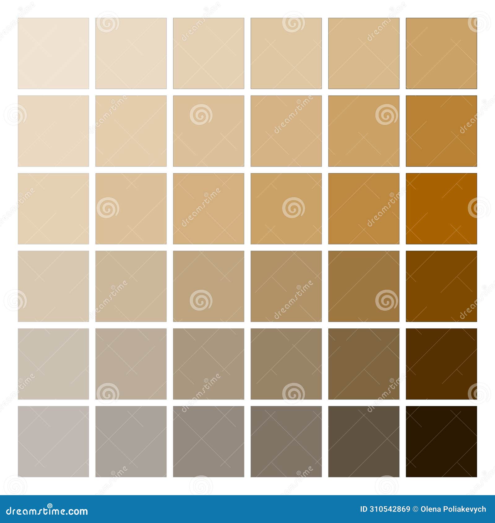 Neutral Earth Tones Color Palette Grid. EPS 10 Stock Vector ...
