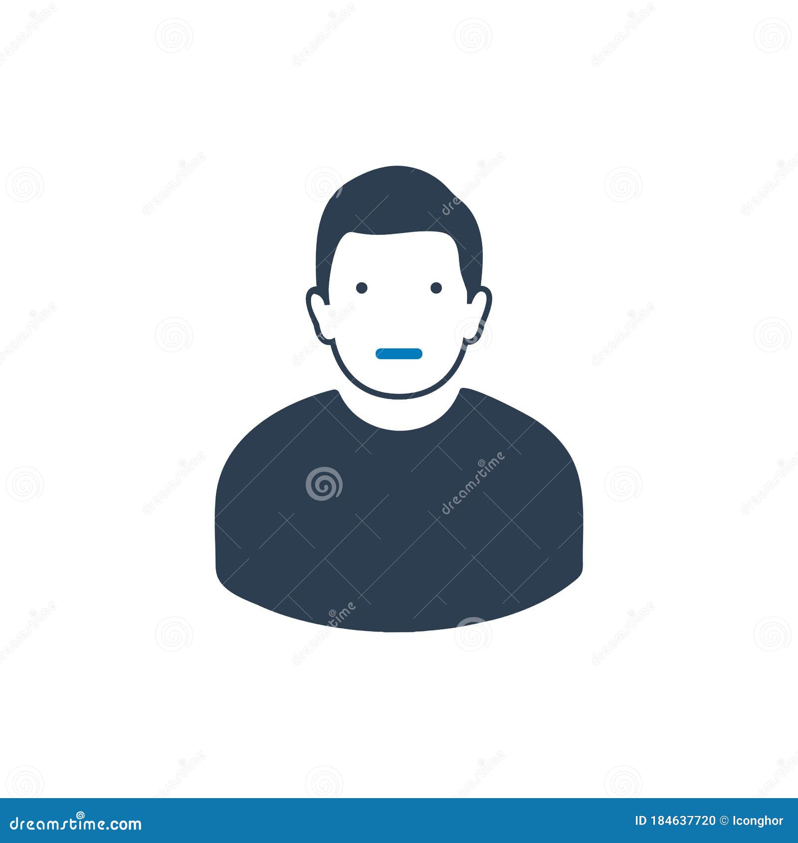 Neutral Emotion Anthropomorphic Face. Yellow Smile Isolated On A White ...