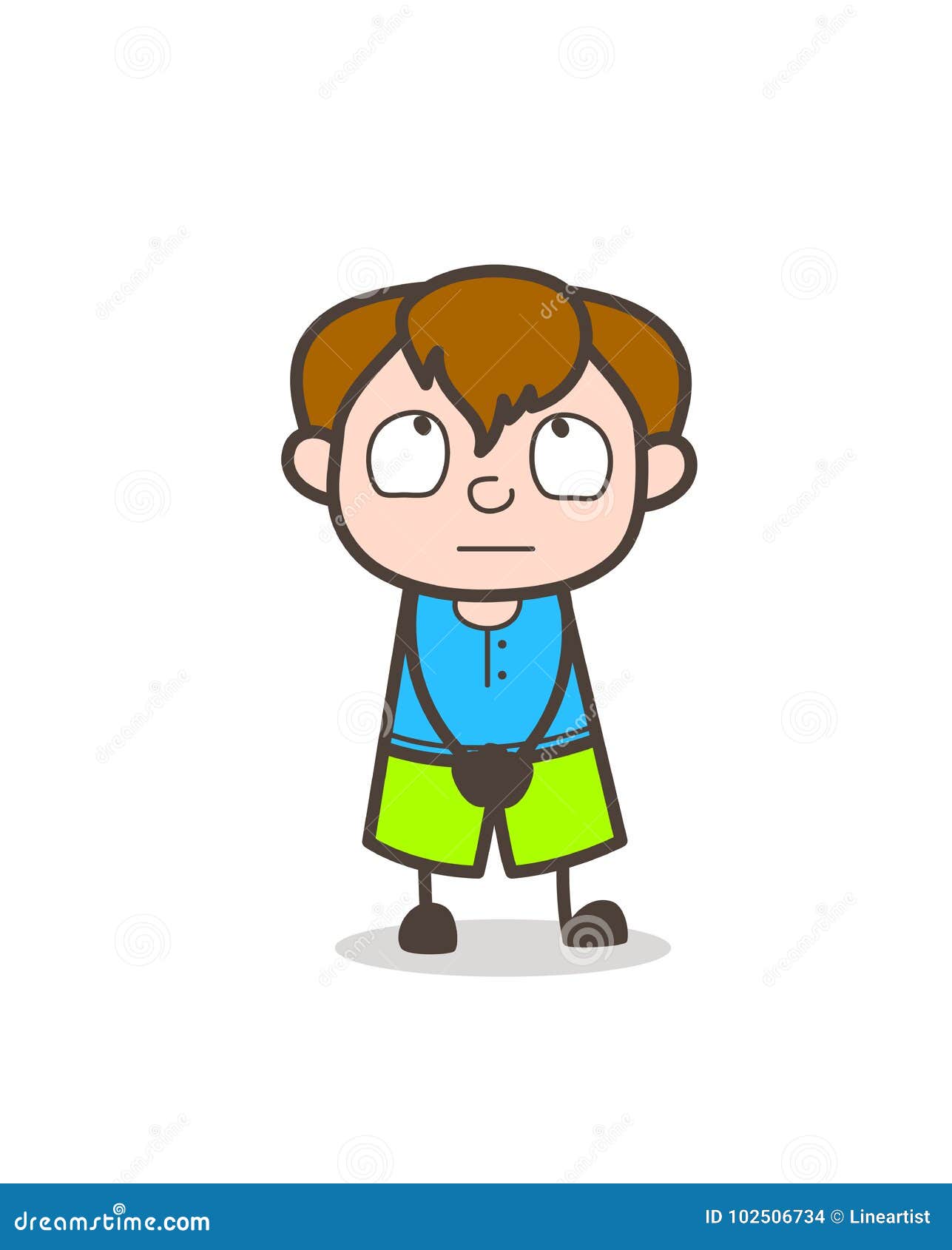 Neutral Face - Cute Cartoon Boy Illustration Royalty-Free Stock Image ...