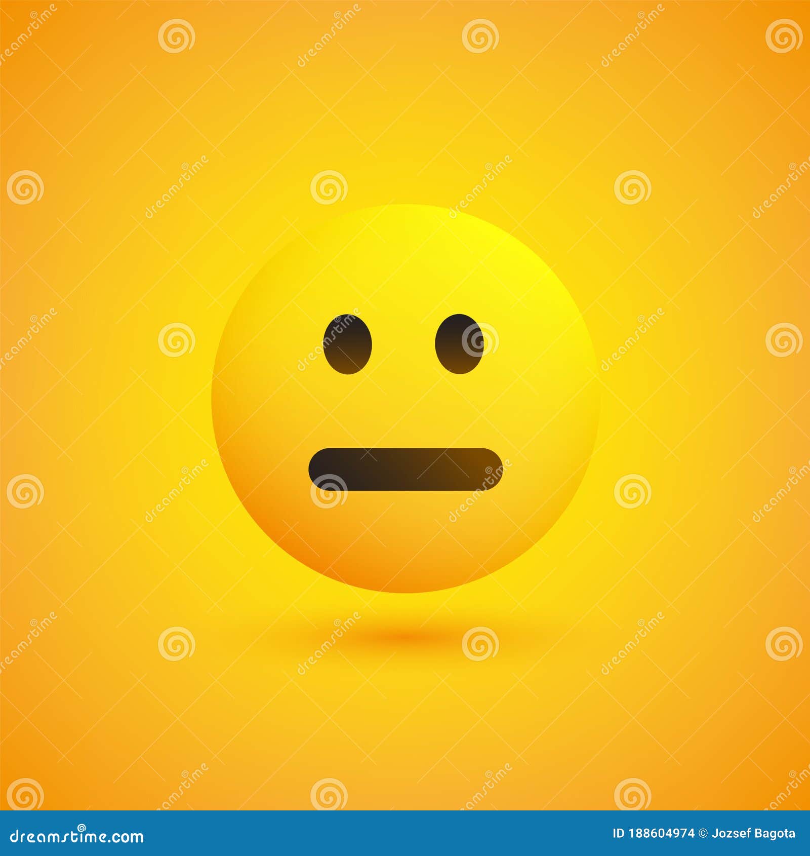 Neutral Face - Emoticon in Front of a Yellow Background, Vector Design ...