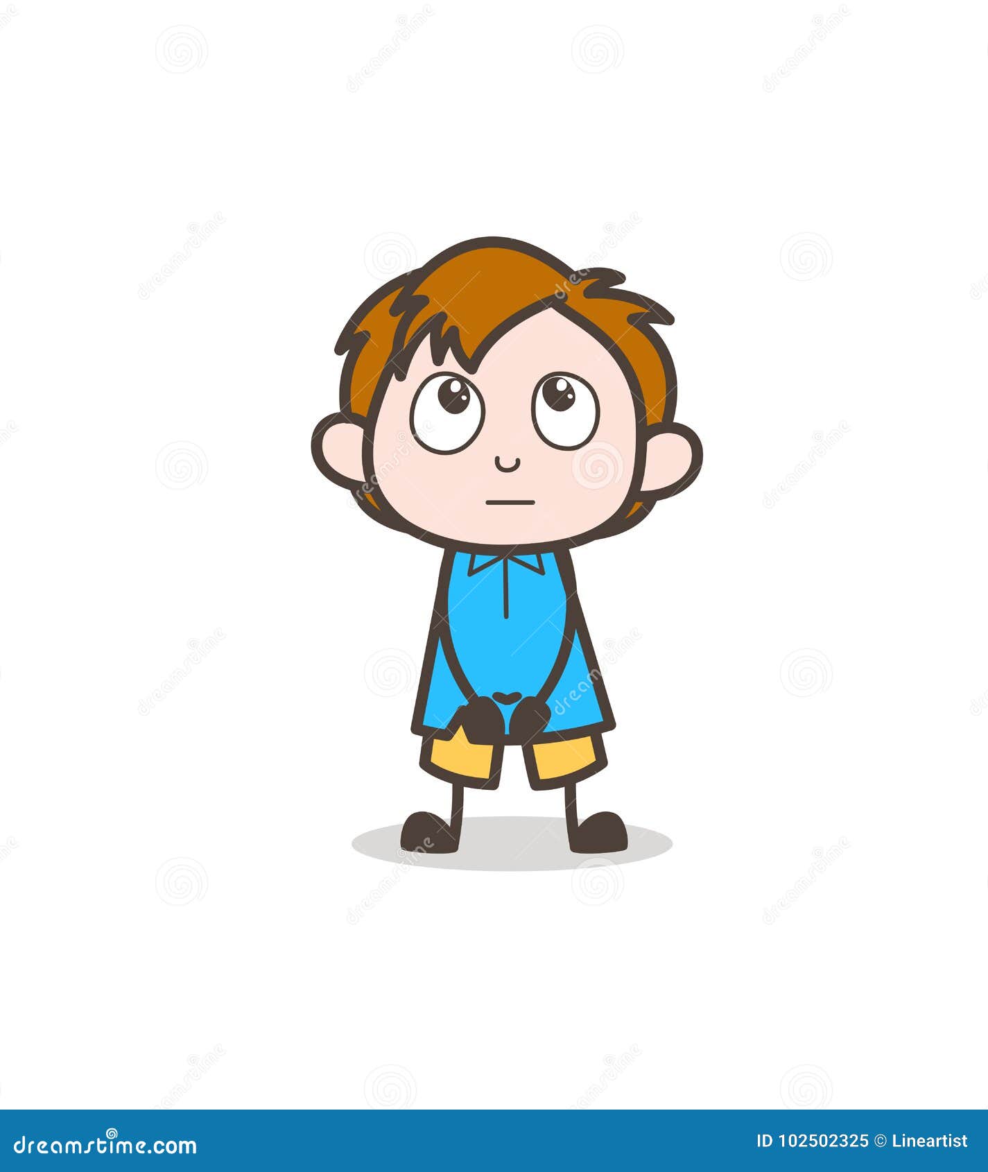 Neutral Face Expression - Cute Cartoon Kid Vector Stock Illustration ...
