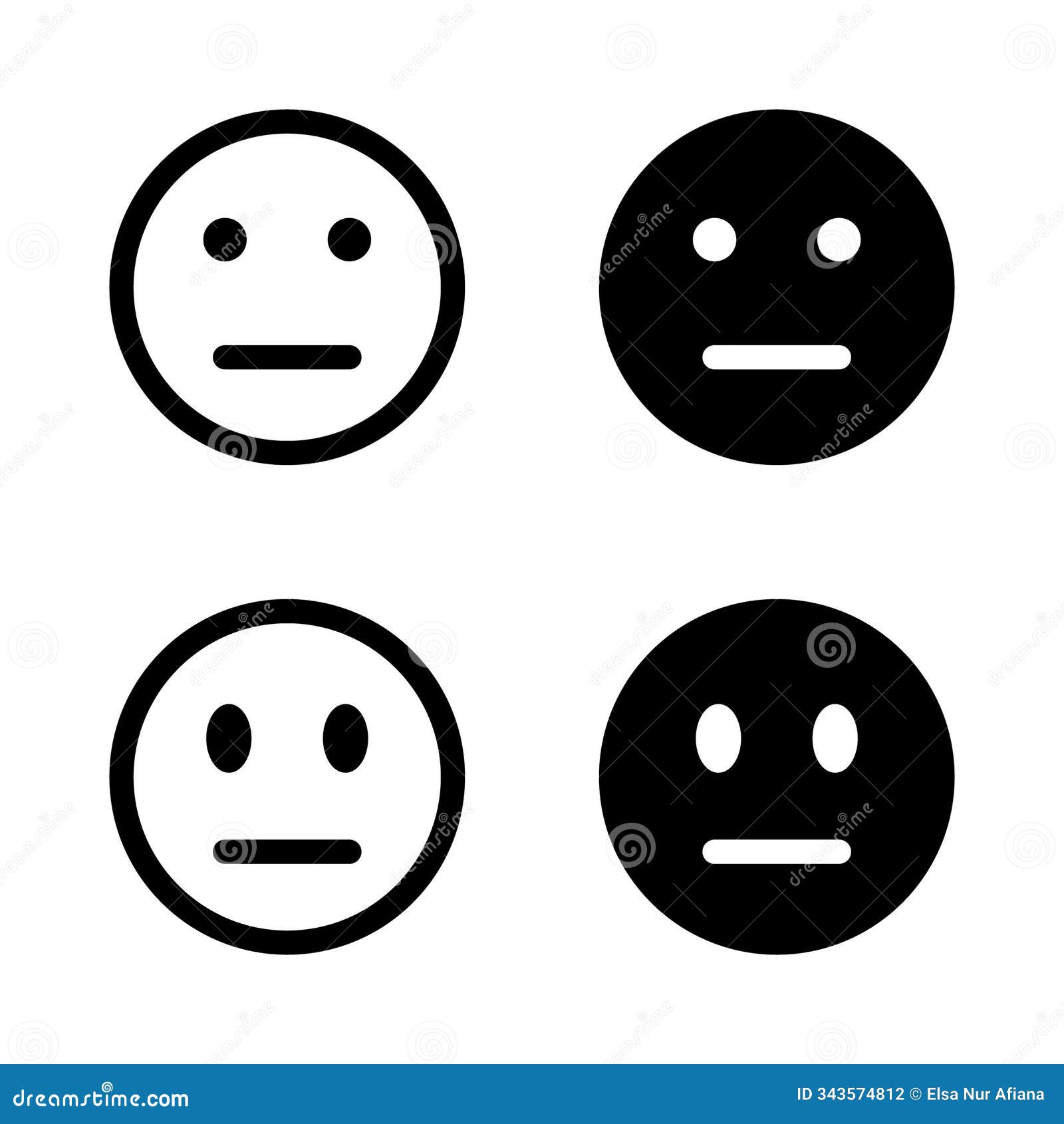 Neutral Face Expression Icon in Generic Style Stock Vector ...