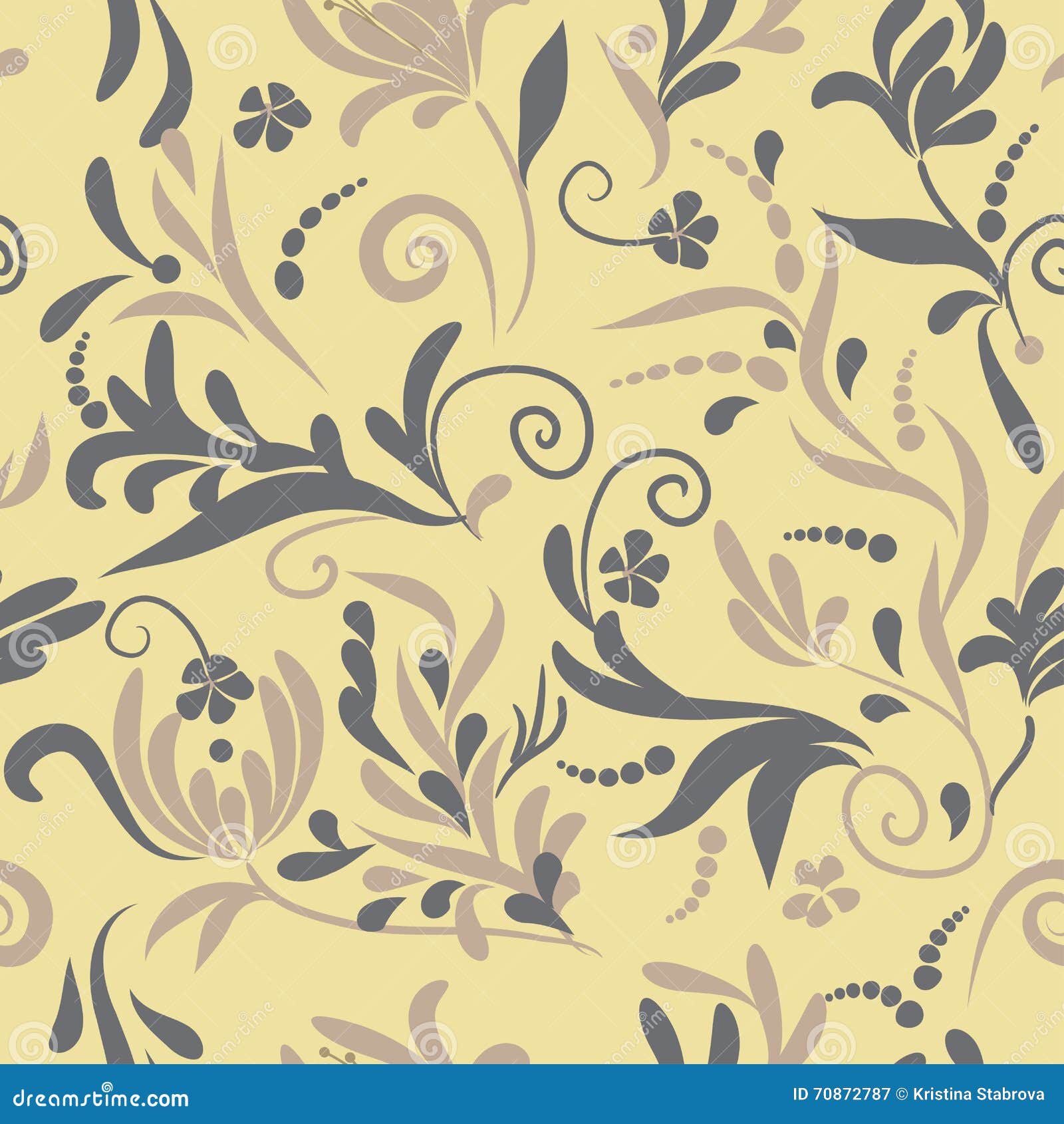 Neutral Floral Seamless Pattern Stock Vector - Illustration of nature ...