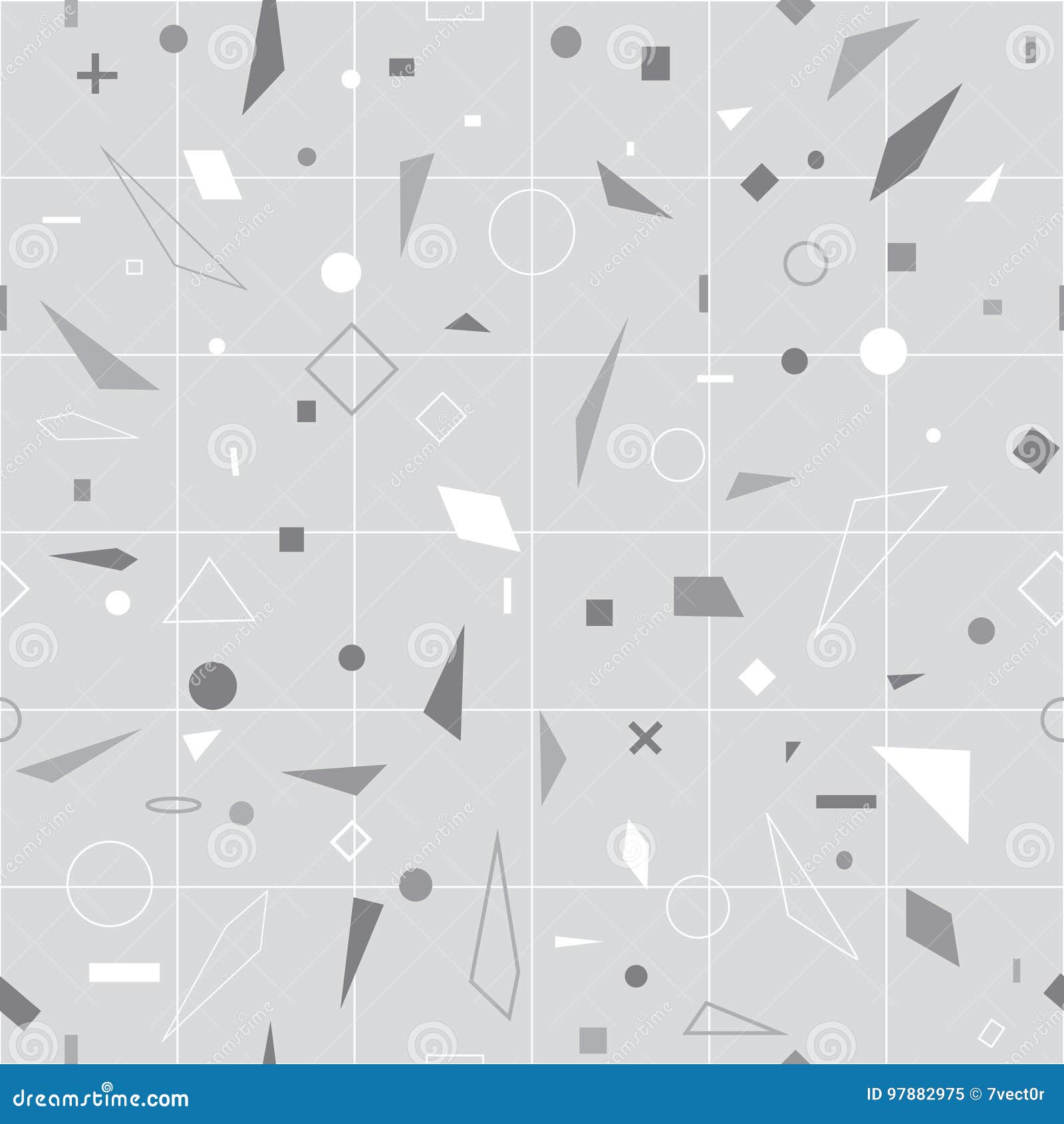 Neutral Gray Colors Simple Geometric Shapes Seamless Pattern Stock ...