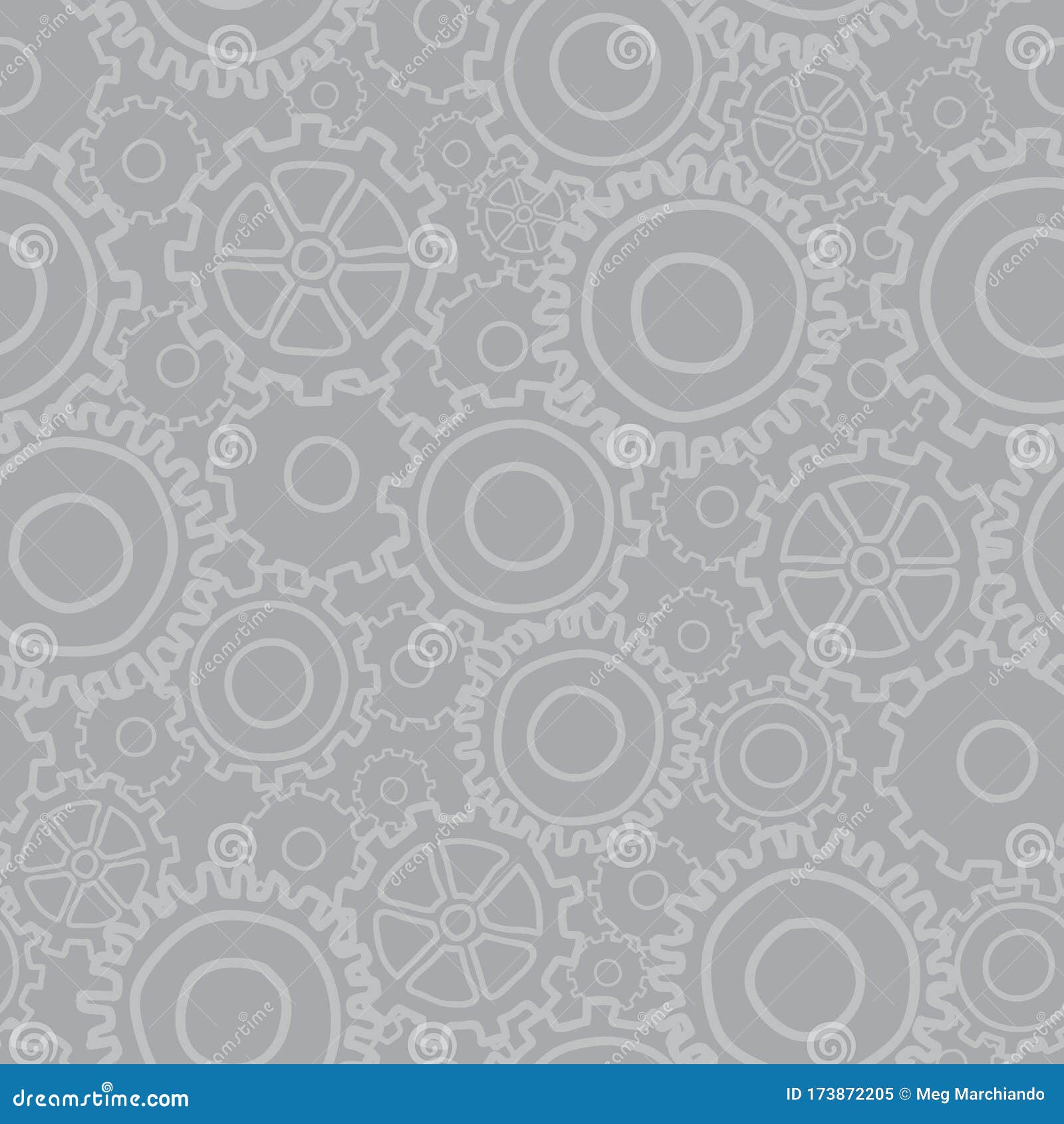 Neutral Gray Gears on Light Grey Background Subtle Seammless Vector ...