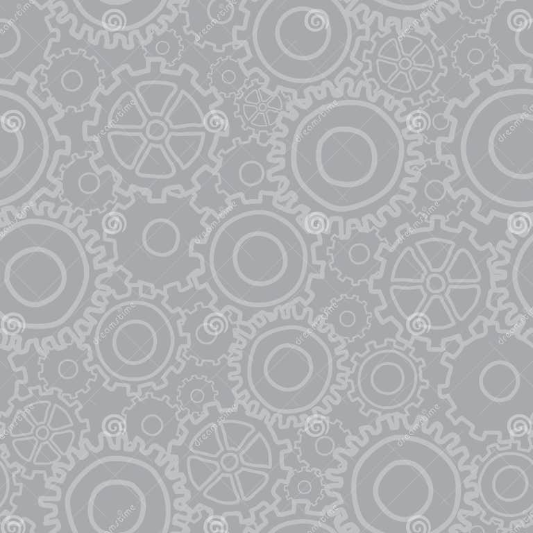Neutral Gray Gears on Light Grey Background Subtle Seammless Vector ...
