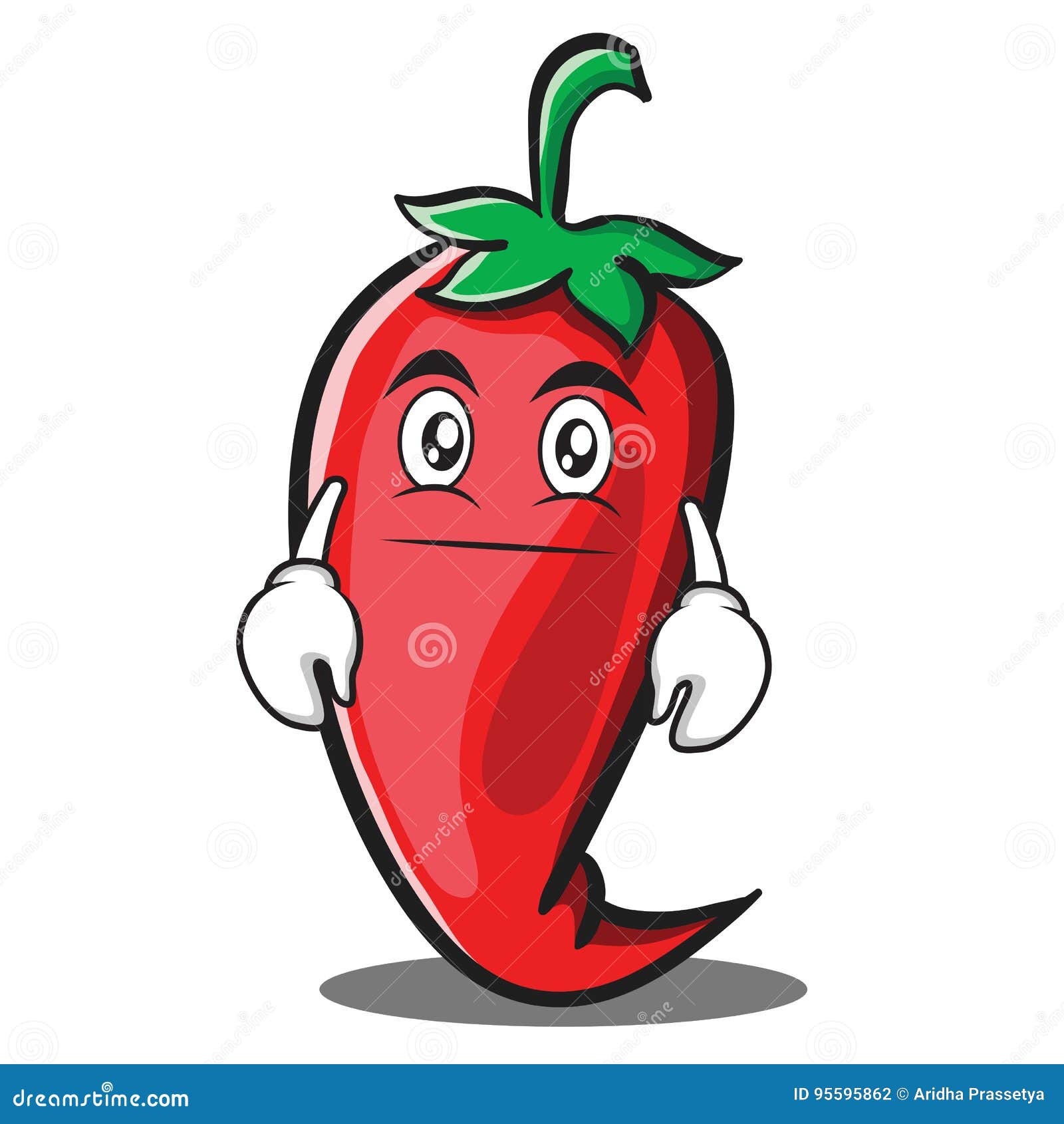 Neutral Red Chili Character Cartoon Stock Vector - Illustration of ...