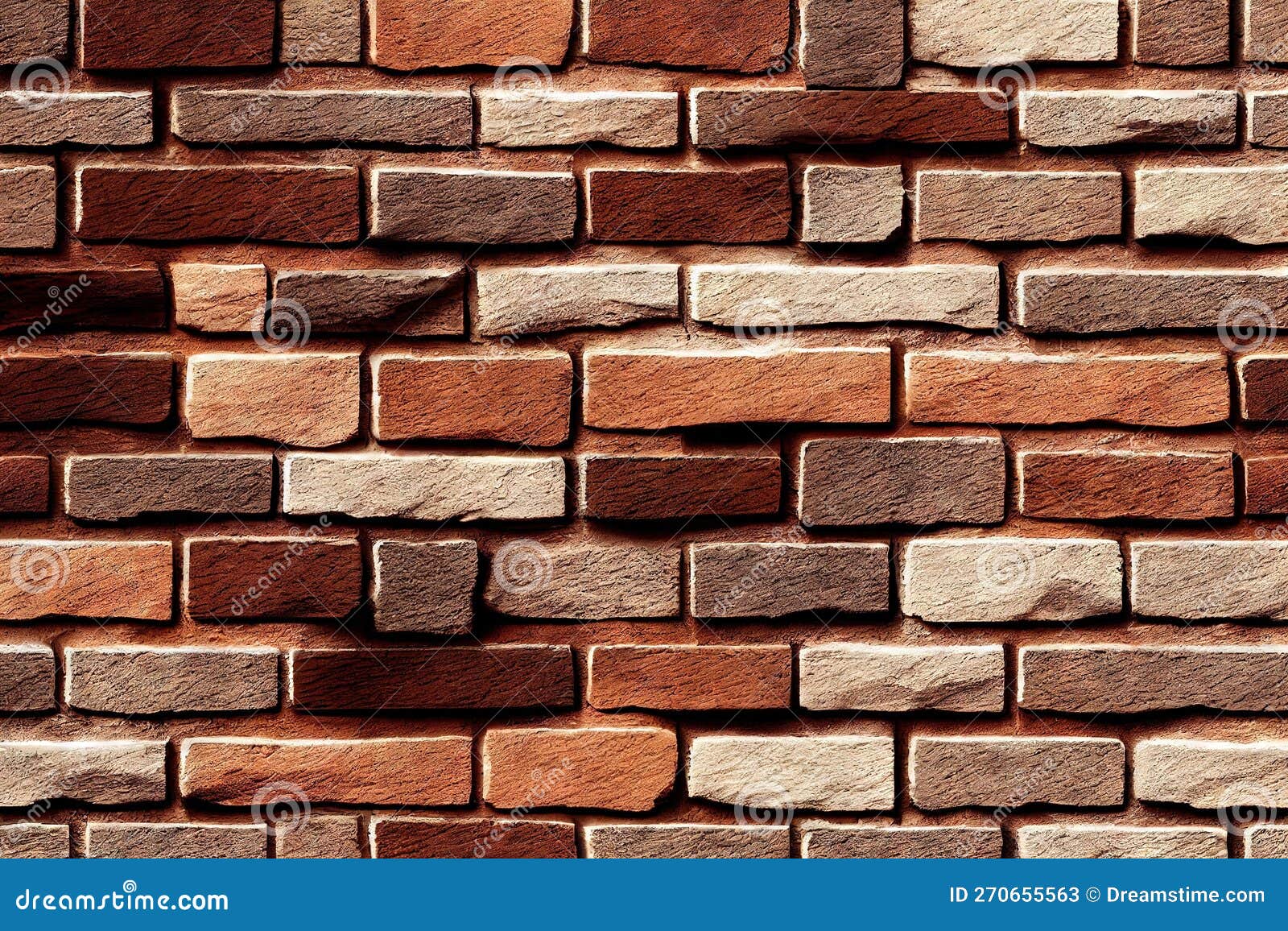 Neutral Texture of Flat Brick Wall Background. Stock Illustration ...