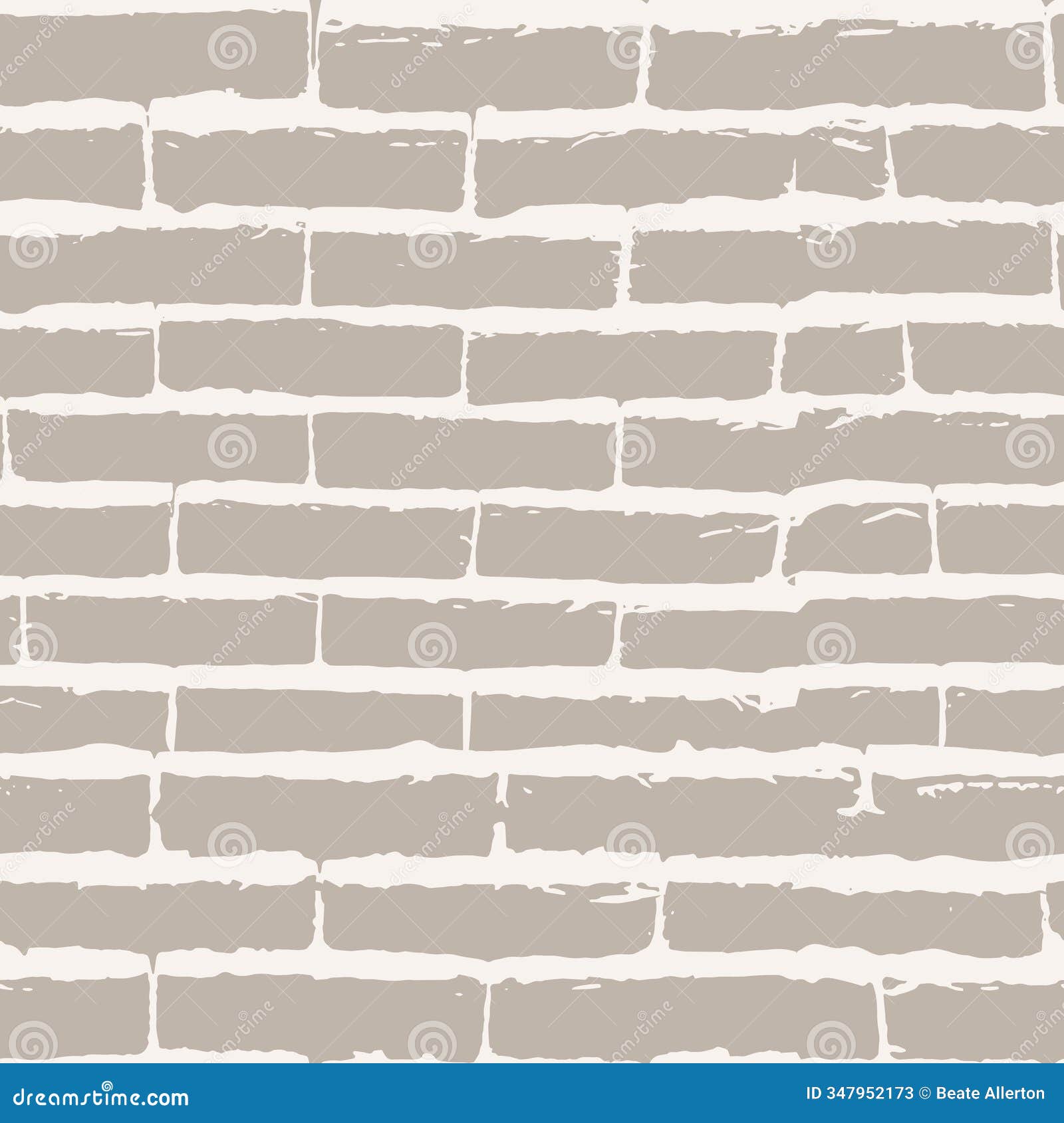 Neutral Vector Irregular Brick Wall Seamless Pattern Background. Beige ...