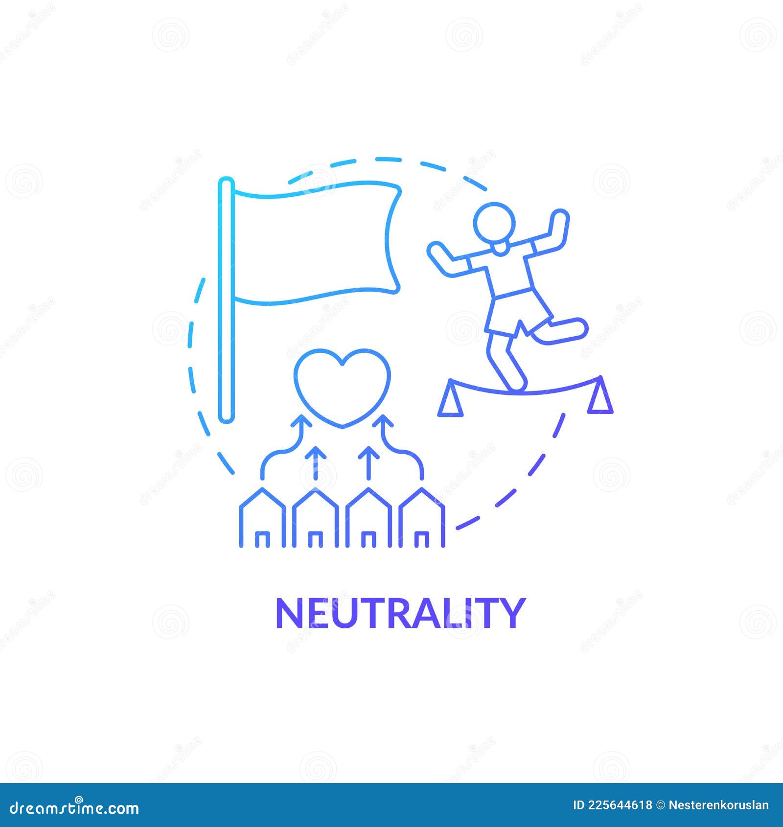 Neutrality Position and Mutual Understanding Concept Icon. Stock Vector ...