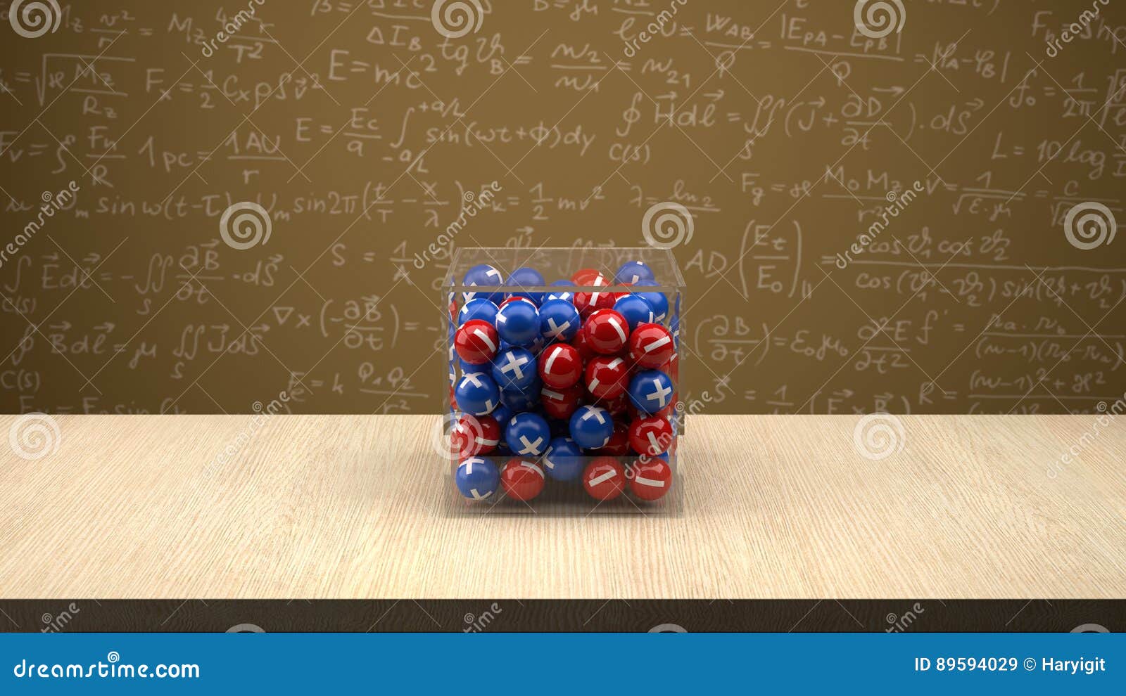 Neutron Box in Front of Physics Board. Stock Illustration ...