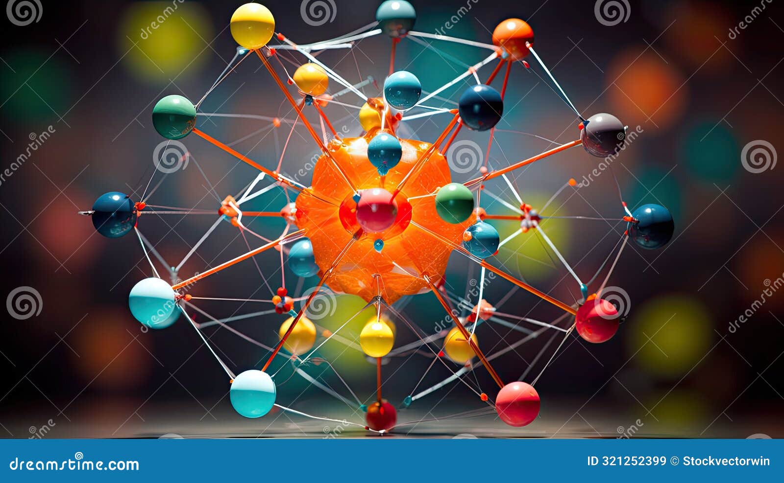 Neutrons atom model stock illustration. Illustration of protons - 321252399