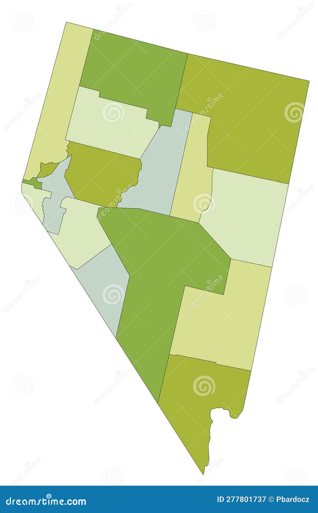 Detailed Editable Political Map With Separated Layers. Nevada. Cartoon ...