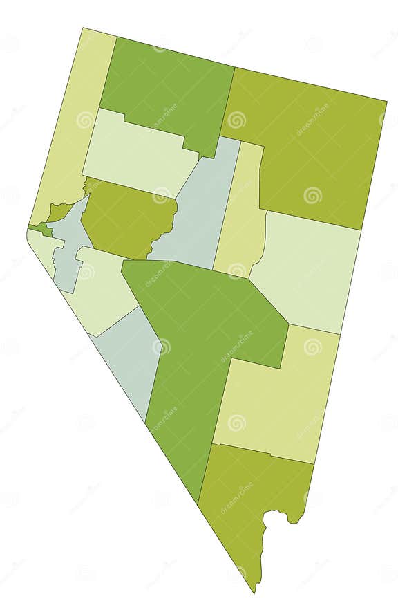Detailed Editable Political Map with Separated Layers. Nevada Stock ...
