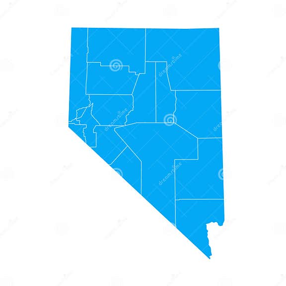 Nevada Administrative Map. Counties Map of Nevada, Blank Map, Empty Map ...