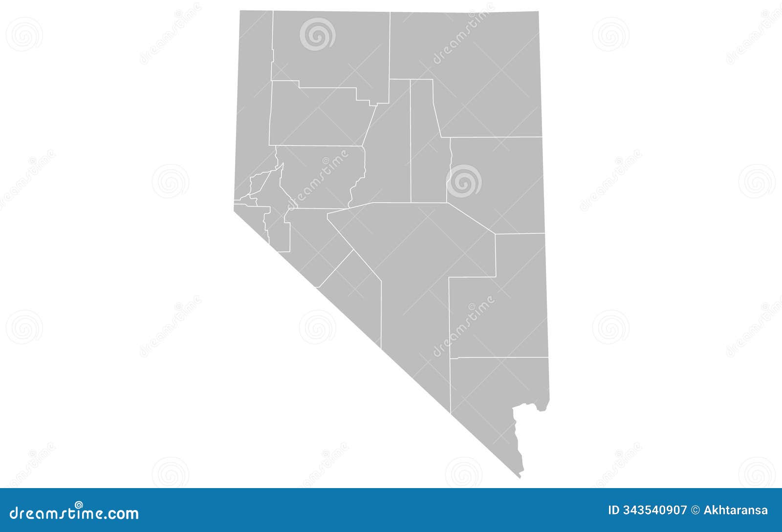 Nevada Administrative Map. Counties Map Of Nevada, Blank Map, Empty Map ...