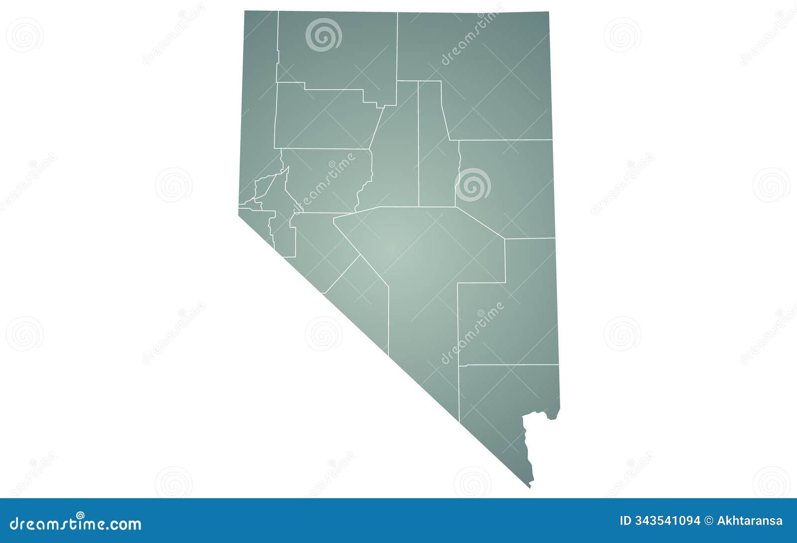 Nevada Administrative Map, Nevada Outline And Counties State Map Set ...