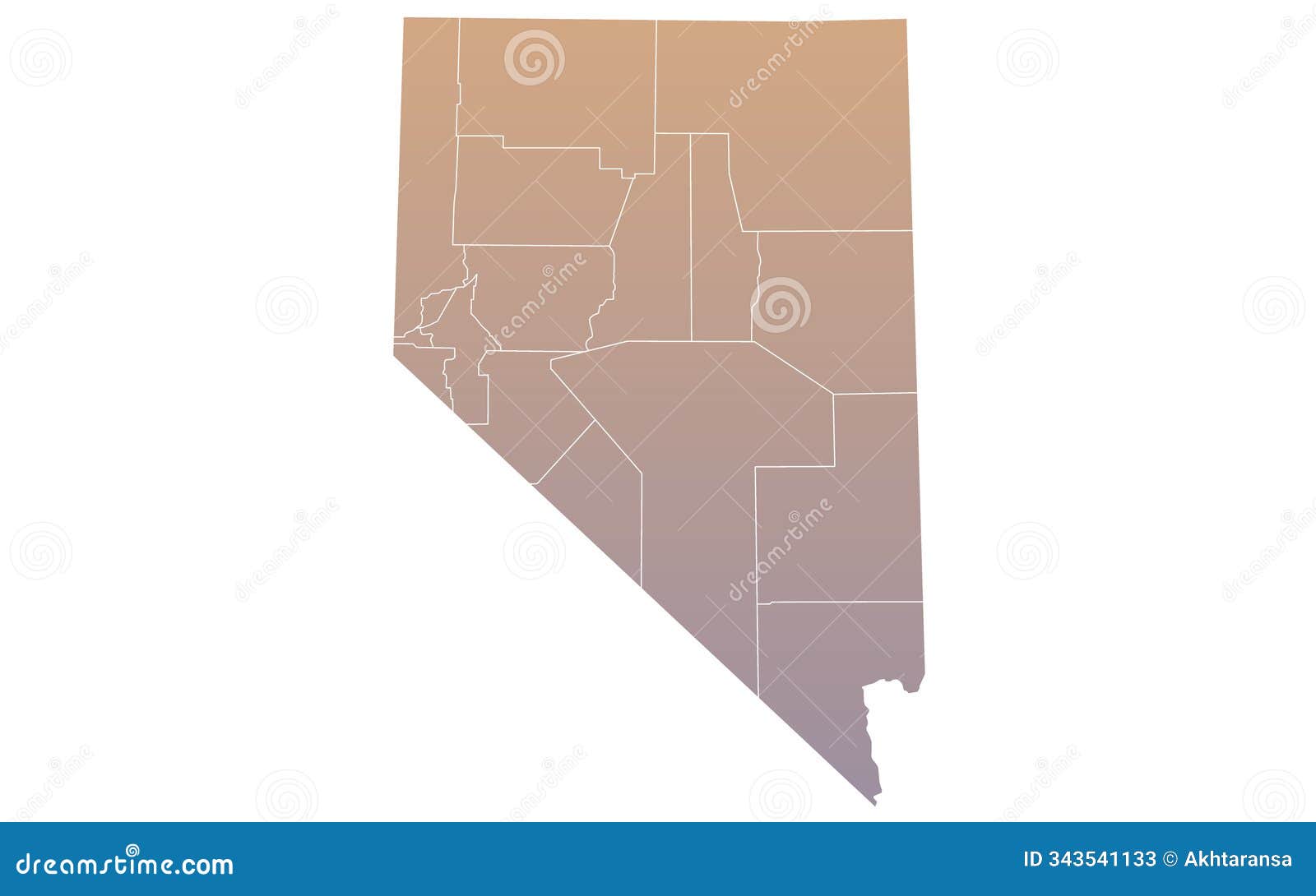 Nevada Administrative Map. Counties Map Of Nevada, Blank Map, Empty Map ...