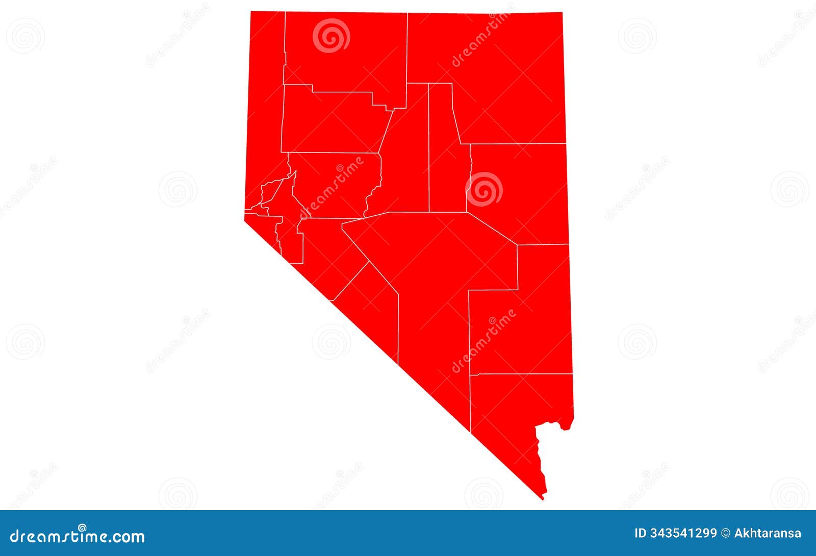 Nevada Administrative Map. Counties Map Of Nevada, Blank Map, Empty Map ...