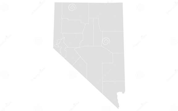 Nevada Administrative Map. Counties Map of Nevada, Blank Map, Empty Map ...