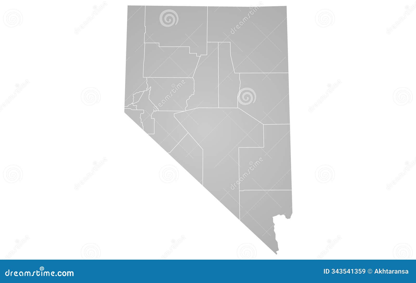 Nevada Administrative Map. Counties Map Of Nevada, Blank Map, Empty Map ...